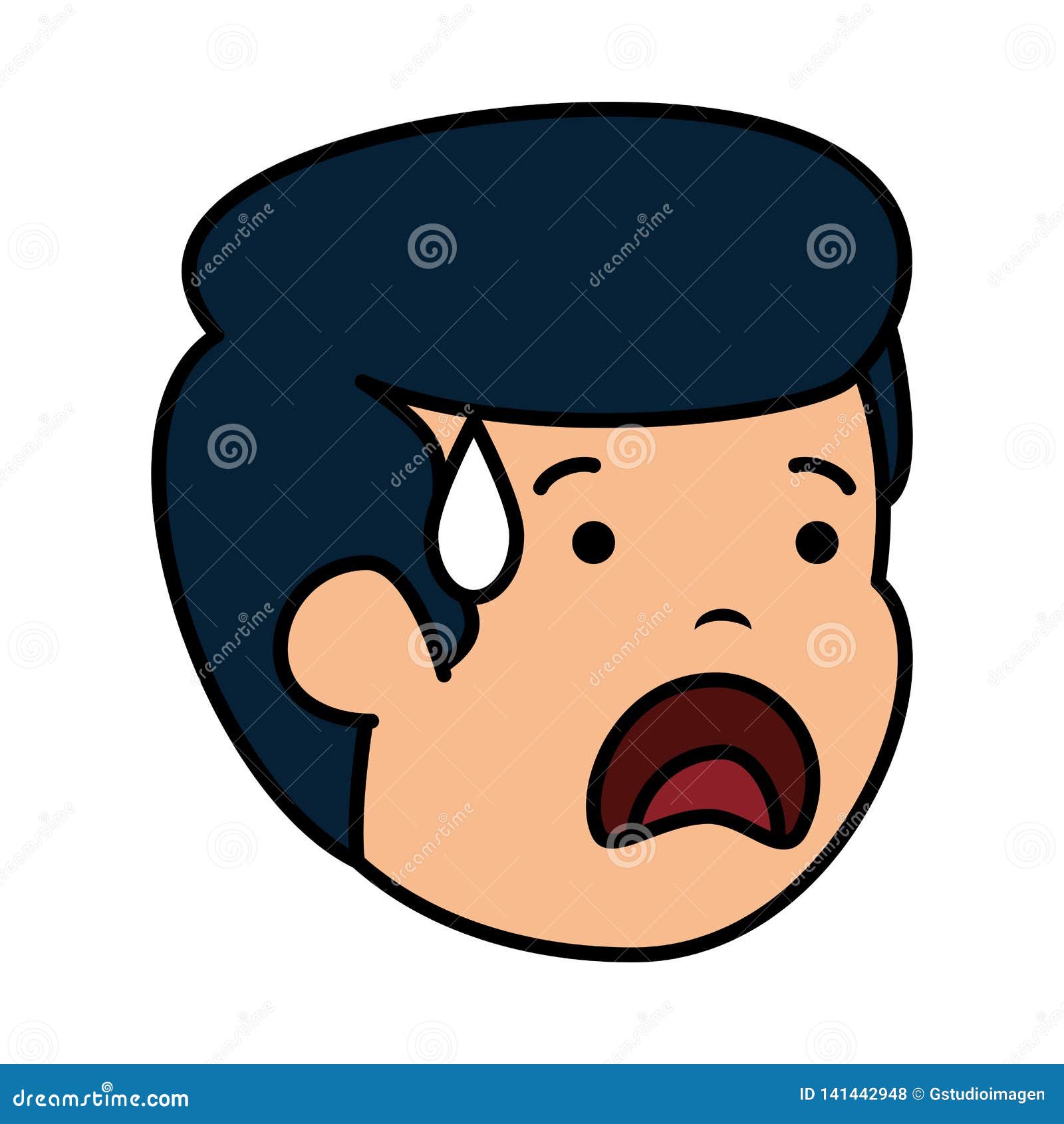 Young Sad Man Sweating Character Stock Vector - Illustration of cartoon ...