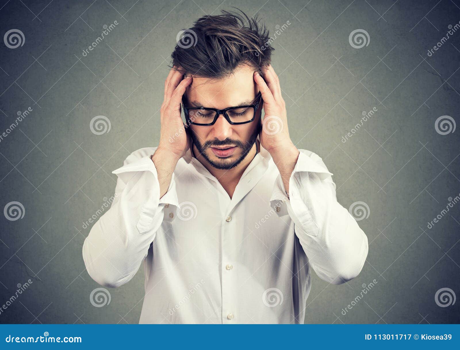 Sad Unhappy Man with Problems Looking Miserable Stock Image - Image of ...