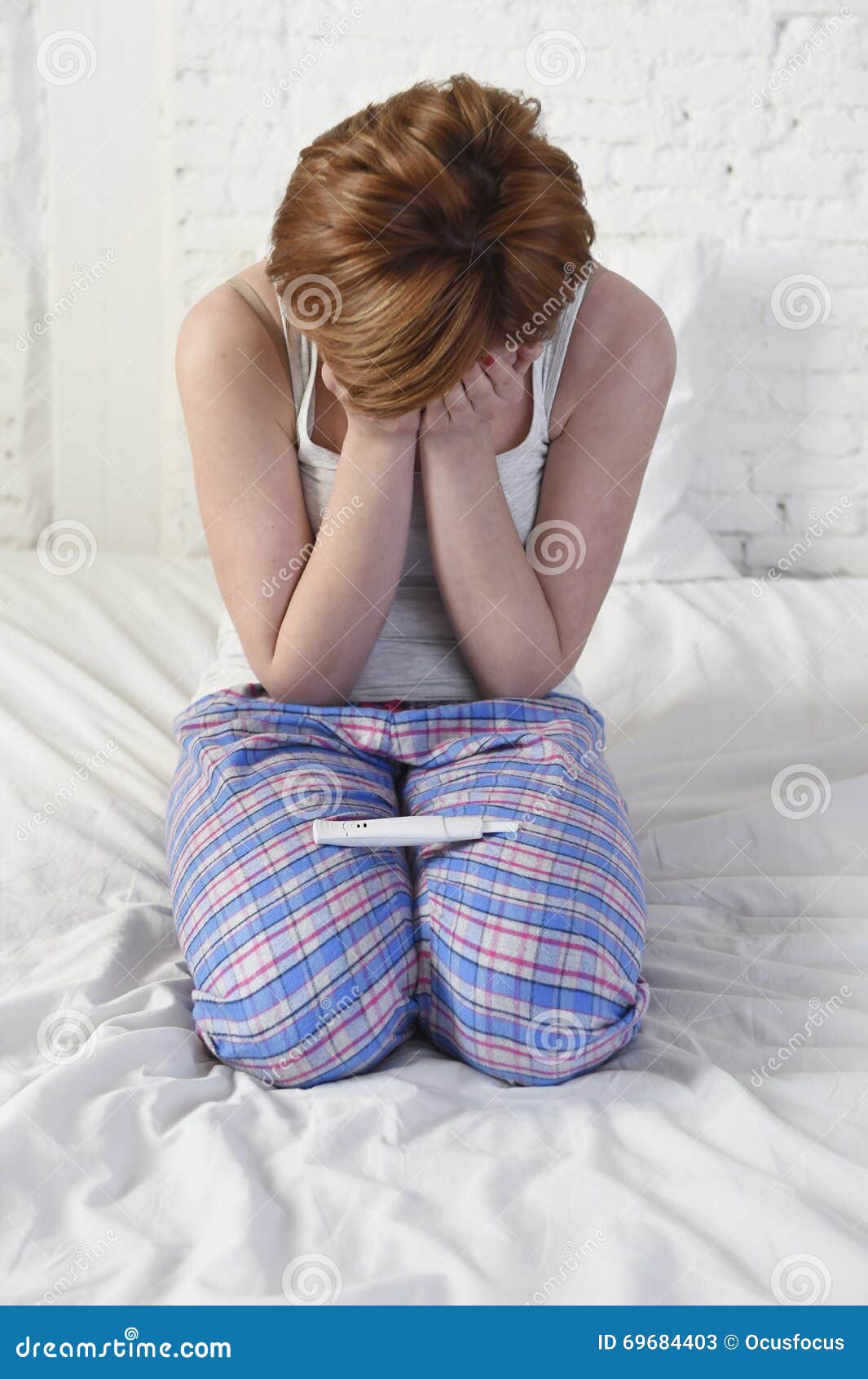 Young Sad Woman Crying Frustrated after Checking Negative or Positive ...