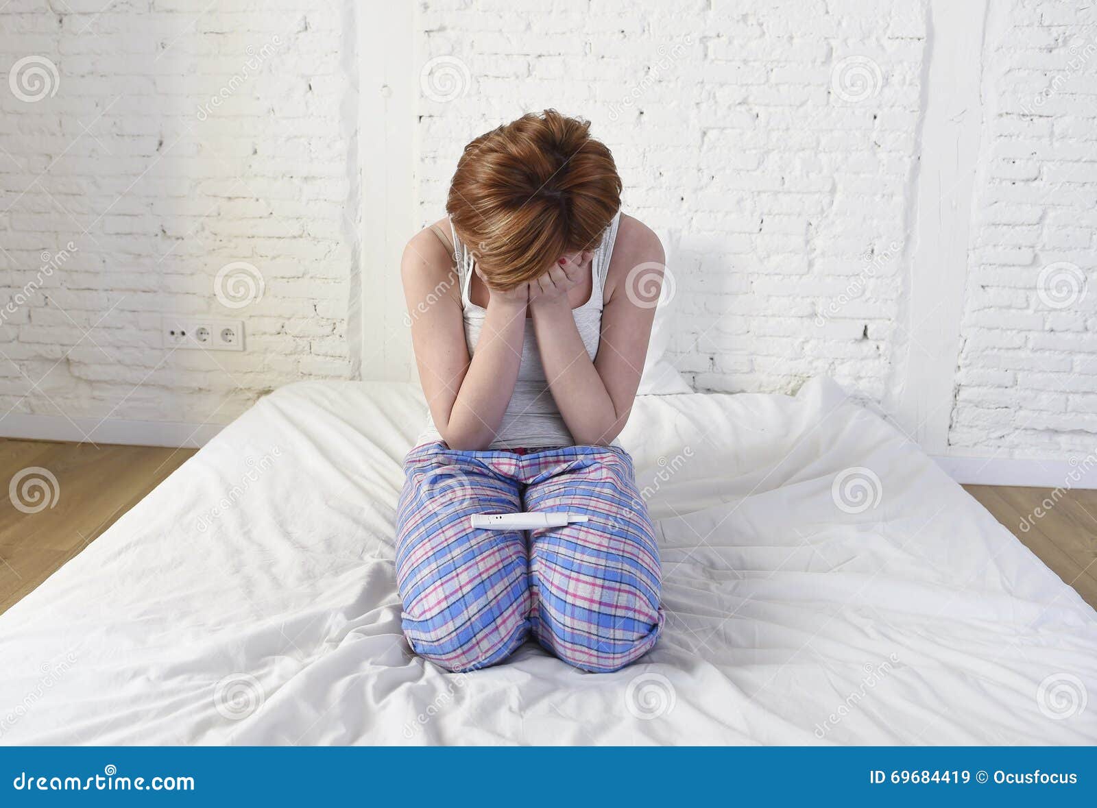 Young Sad Woman Crying Frustrated after Checking Negative or Positive ...
