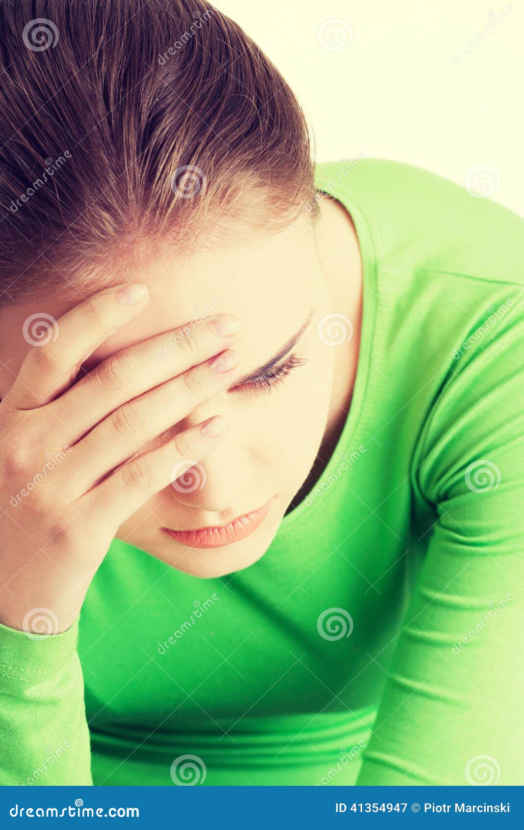 Young Sad Woman, Have Big Problem or Depression Stock Image - Image of ...
