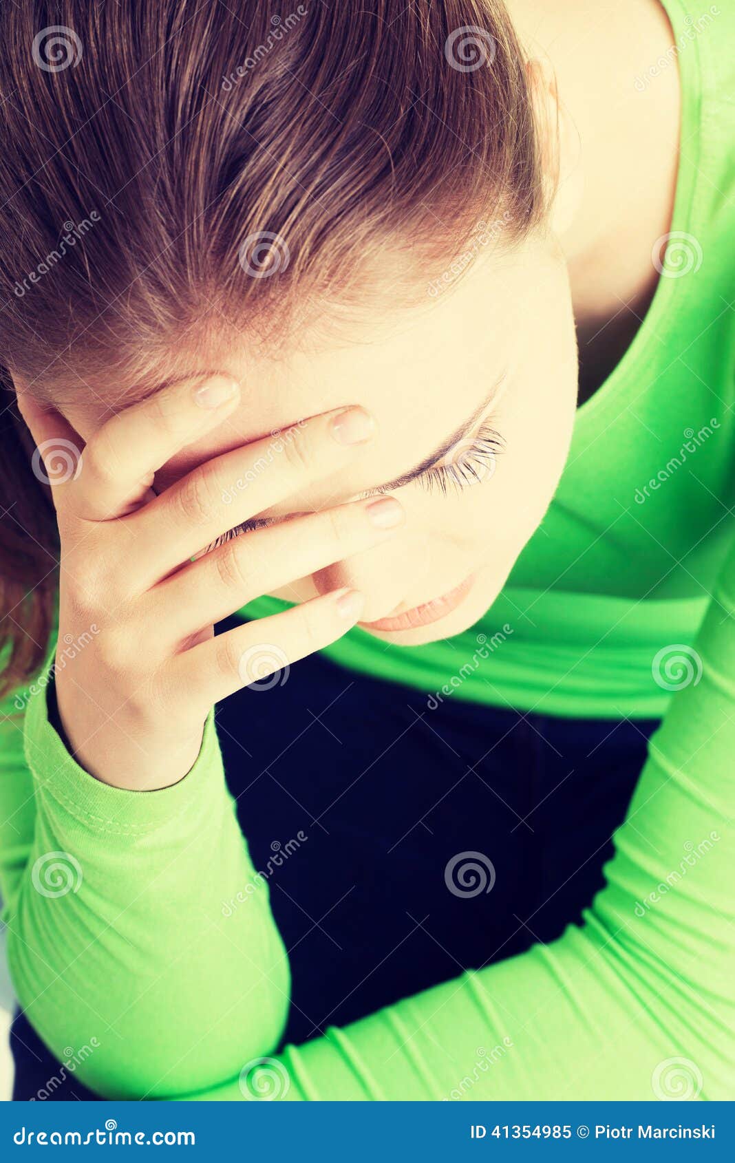 Young Sad Woman, Have Big Problem or Depression Stock Image - Image of ...