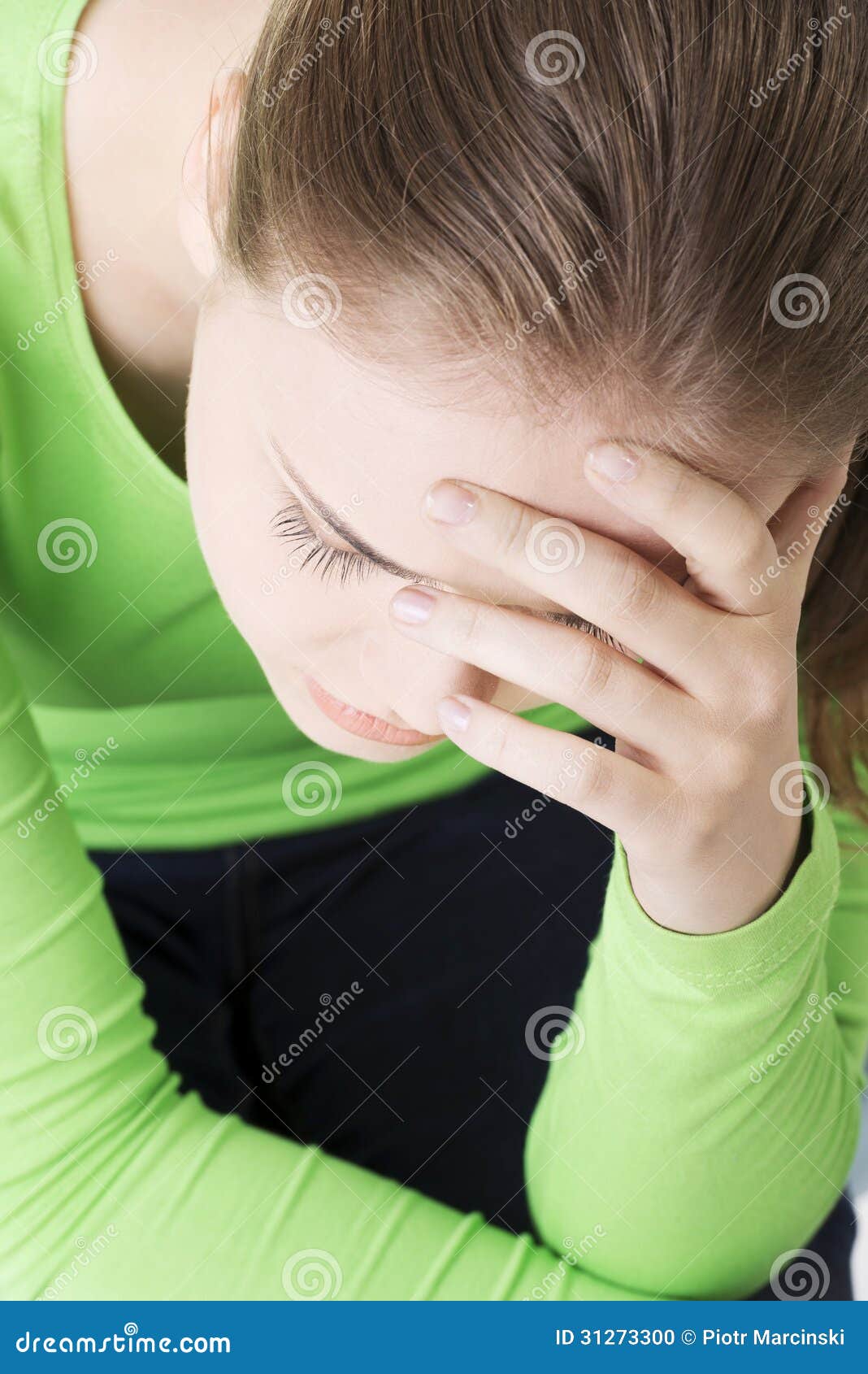 Young Sad Woman, Have Big Problem or Depression Stock Photo - Image of ...