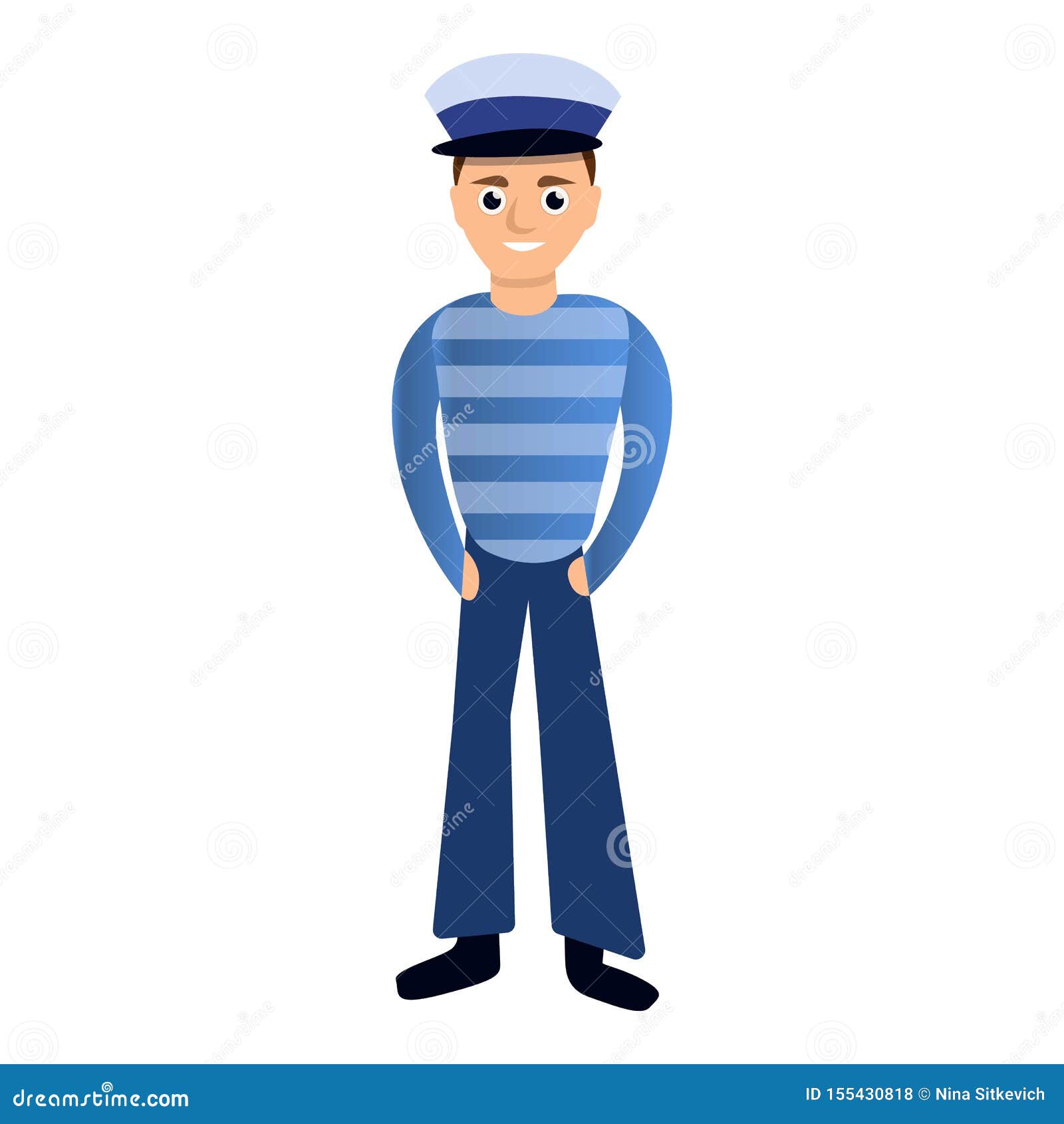 Young Sailor Boy Icon, Cartoon Style Stock Vector - Illustration of ...