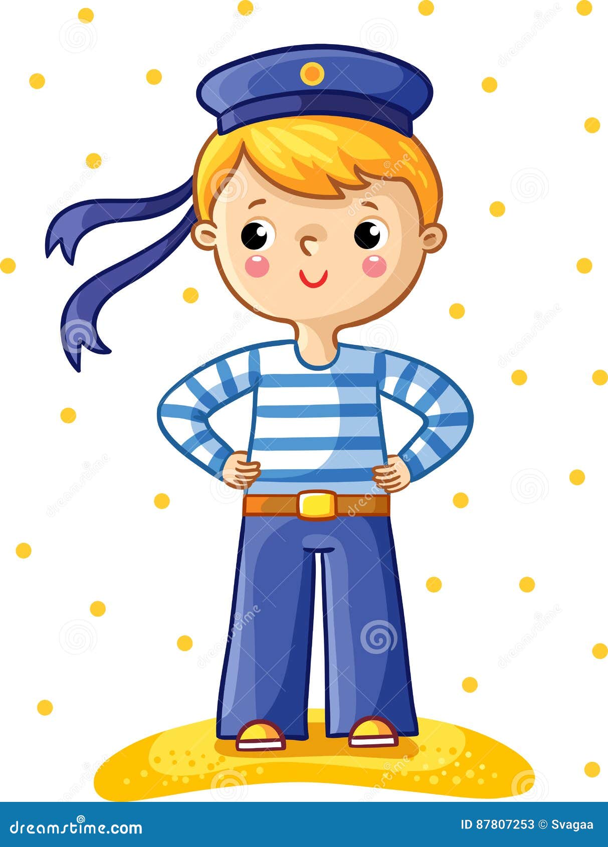 Young Sailor Cartoon Character. Stock Illustration - Illustration of ...