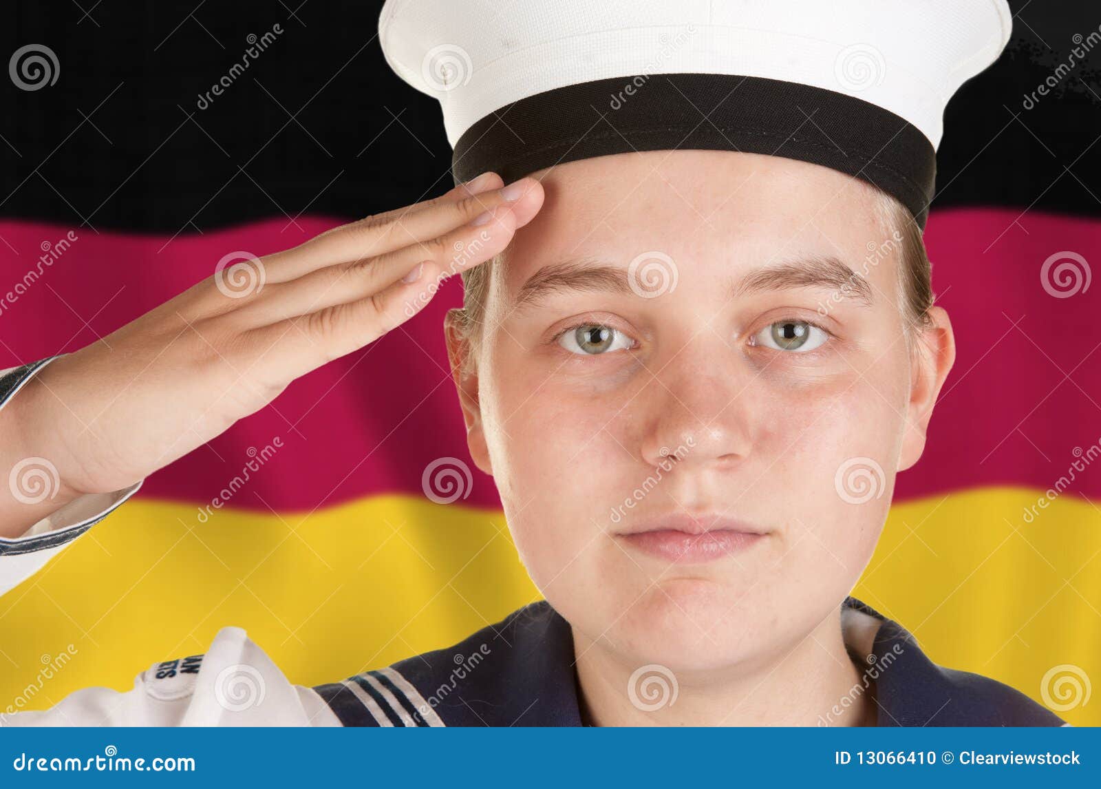 Young Sailor Saluting Isolated White Background Stock Photo - Image of ...