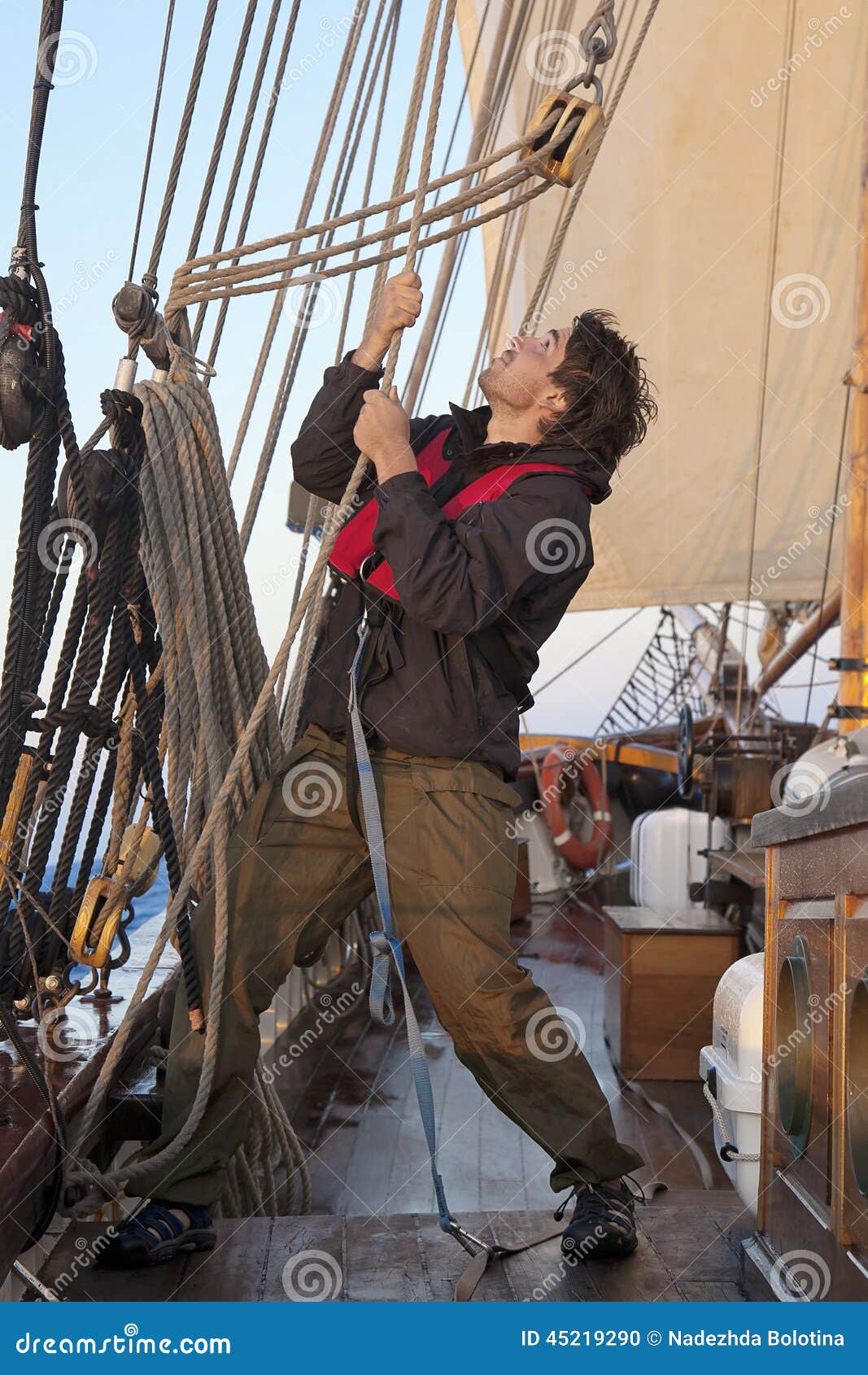 Young sailor at work stock photo. Image of occupation - 45219290