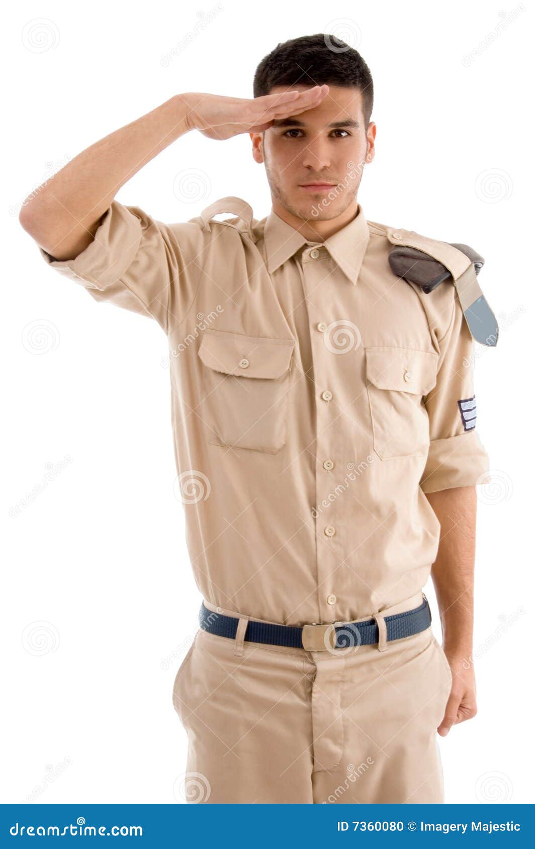 Young saluting police man stock photo. Image of soldier - 7360080