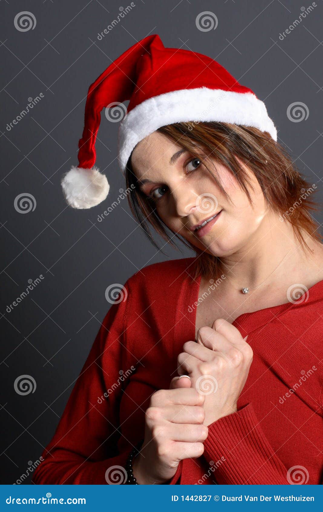 Young santa girl model stock image. Image of clause, cute - 1442827