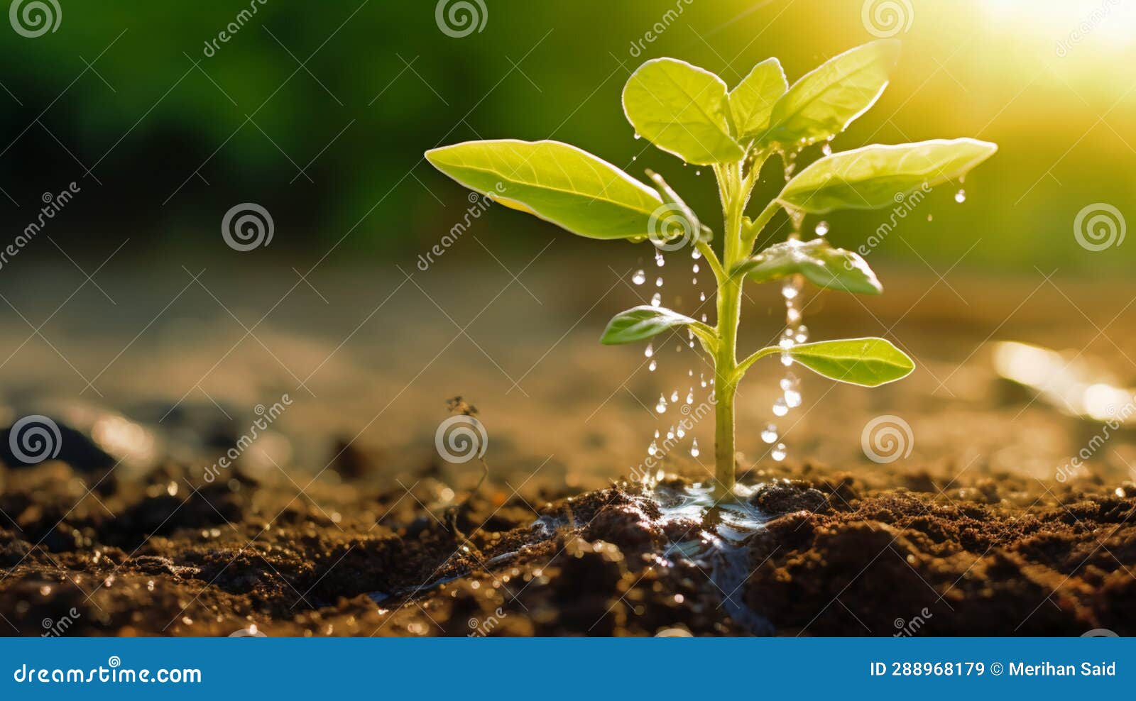 A Young Sapling Being Watered in a Garden, AI Generative Stock Image ...