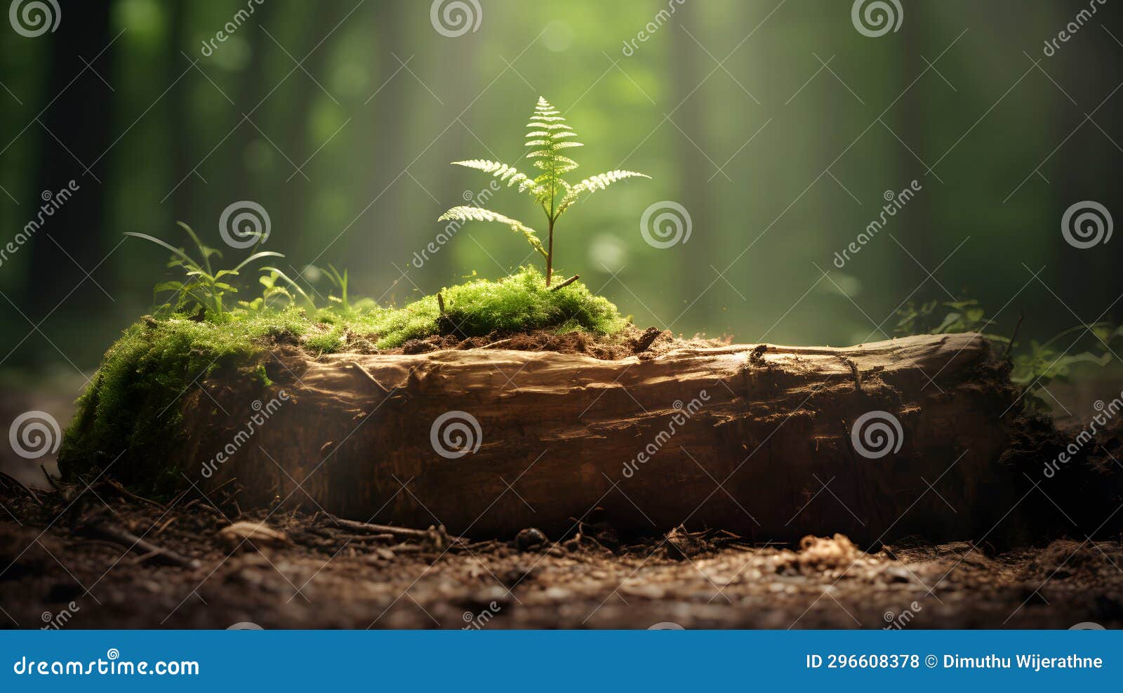 A Young Sapling Emerges from the Weathered Remnants of a Fallen Tree ...
