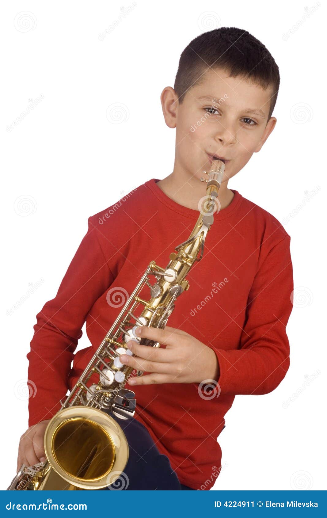 Young sax player stock image. Image of band, stand, gold - 4224911