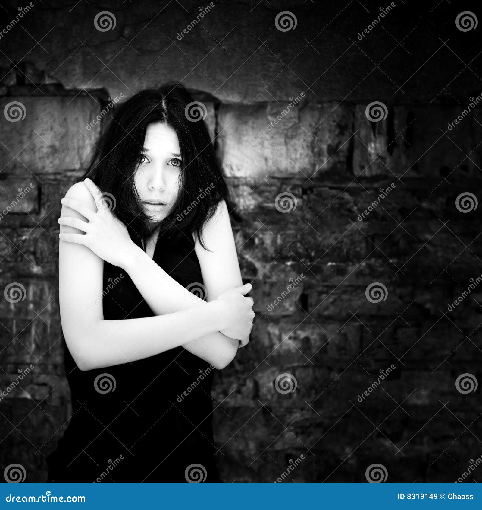 Young Scared Woman Portrait Stock Image - Image of fear, lonely: 8319149