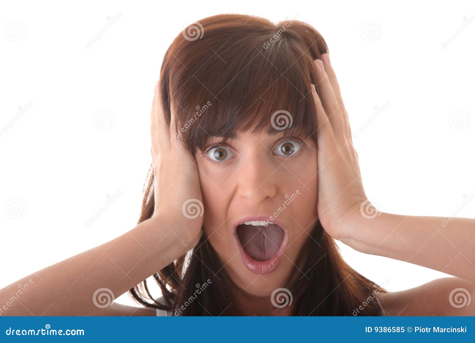 Young Scared Woman Portrait Stock Image - Image of bright, healthy: 9386585