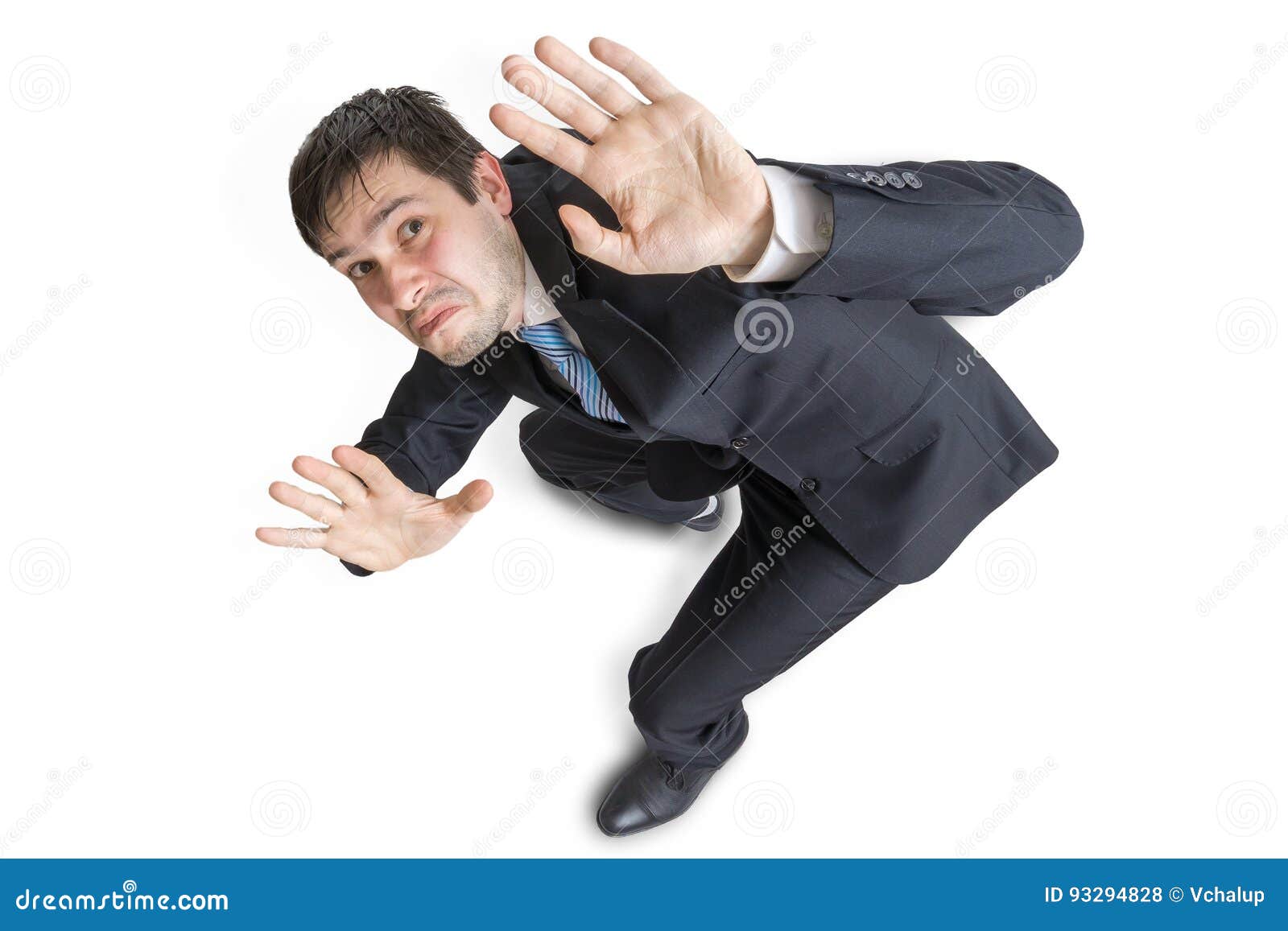 Young Scary Man. Isolated on White Background Stock Photo - Image of ...