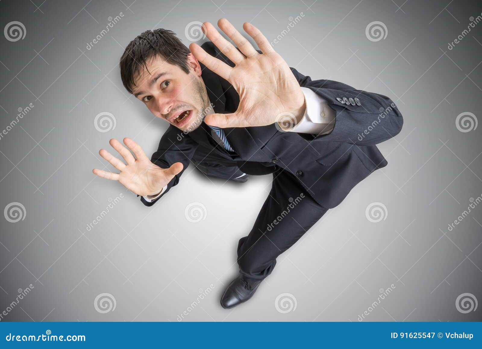 Young Scary Man. View from Top Stock Image - Image of facial ...
