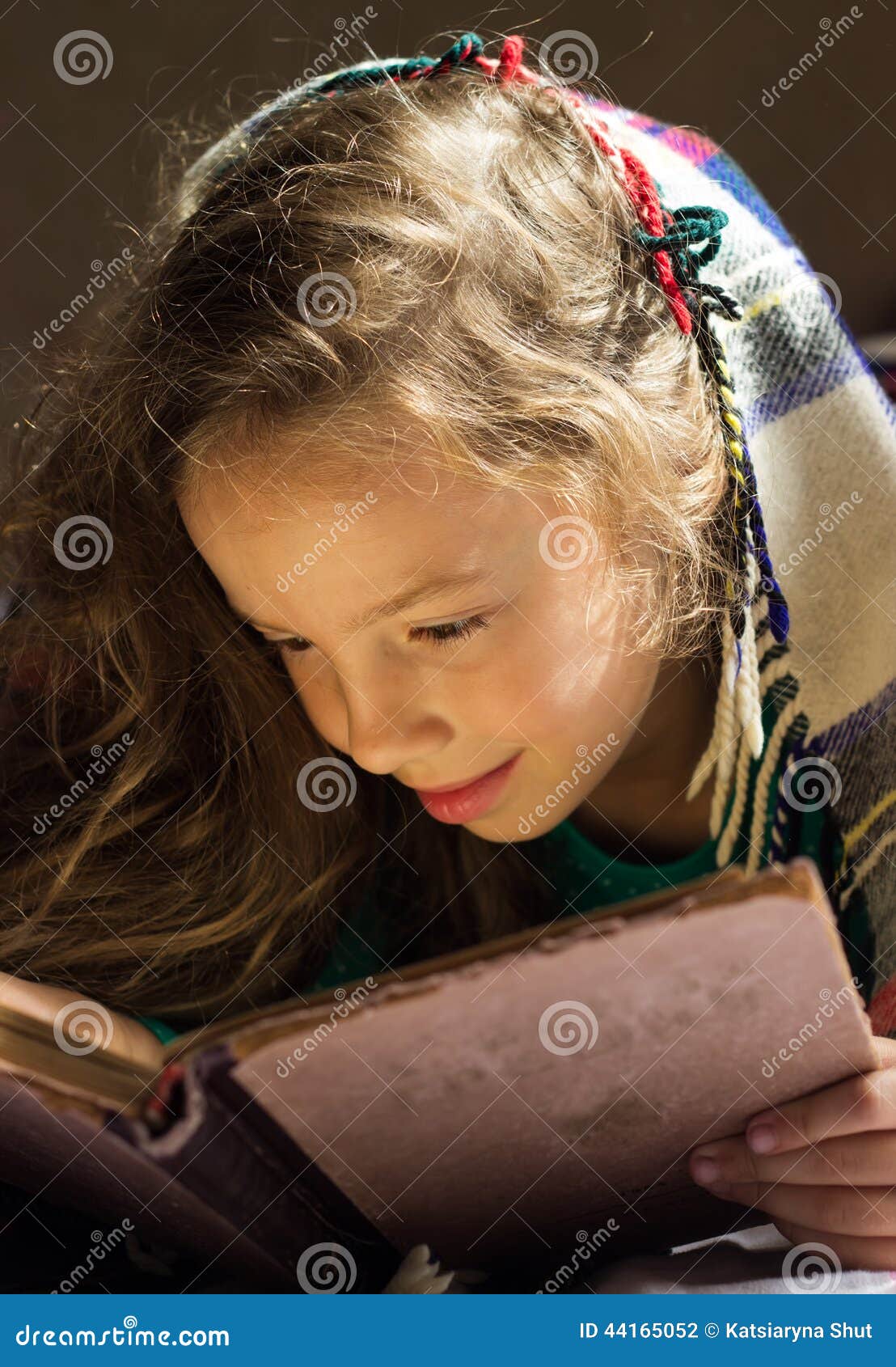 Young School Girl Reading a Book Stock Photo - Image of domestic ...