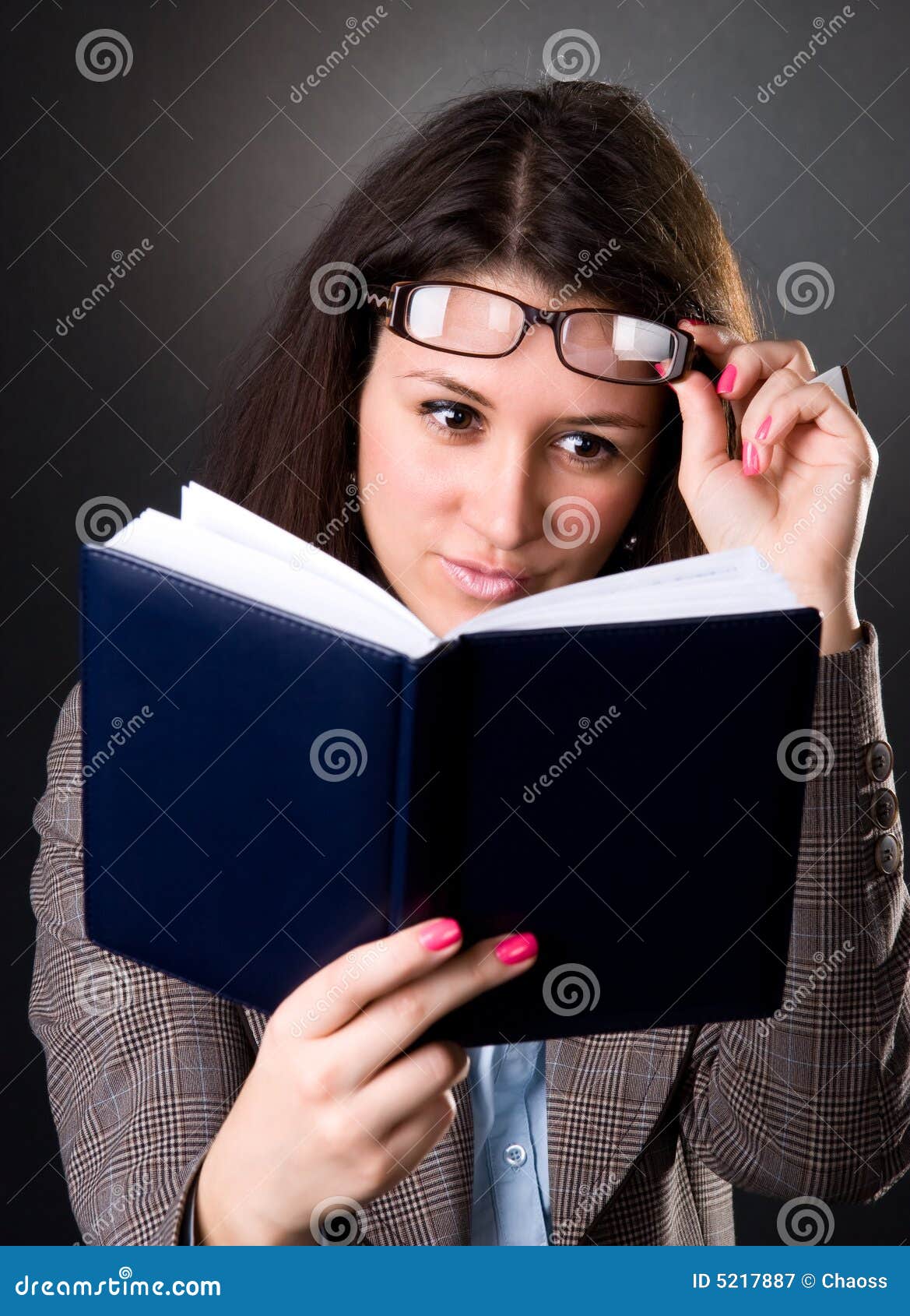 Young School Teacher Reading A Book Stock Image - Image of opened, page ...
