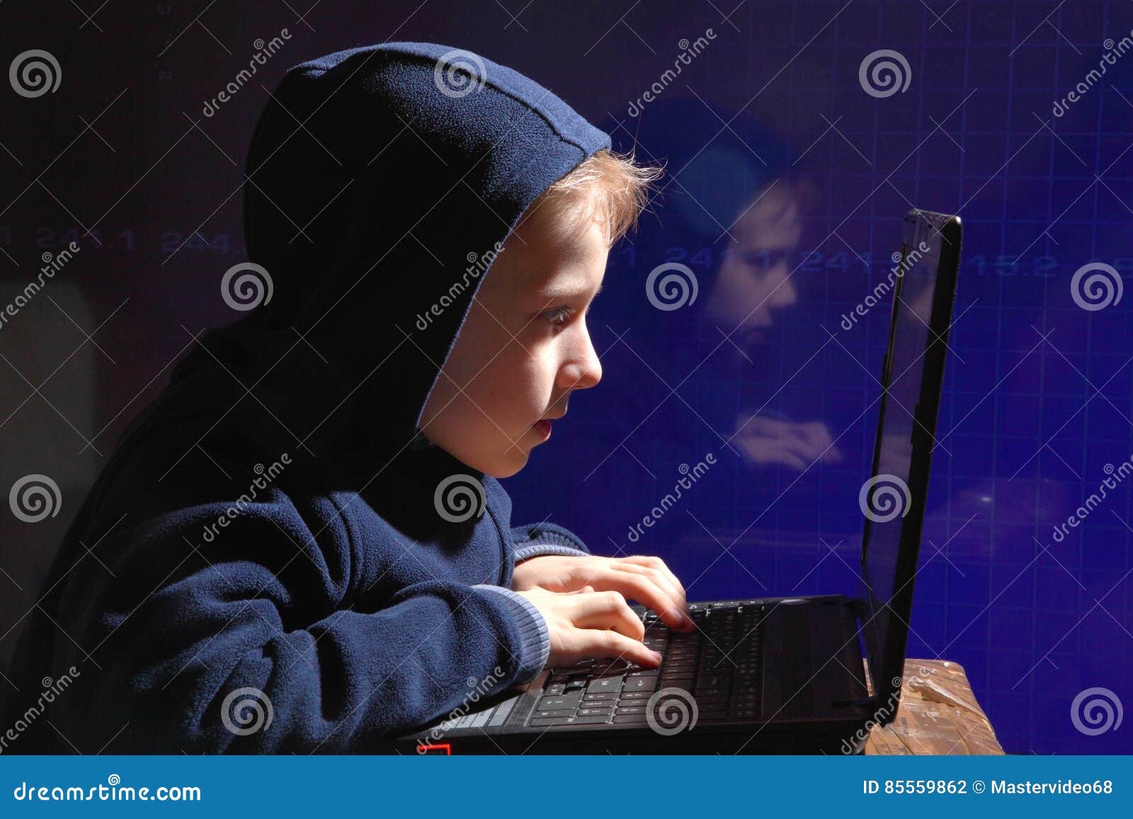 Young Schoolboy Prodigy - a Hacker. Gifted Student Enters into the ...