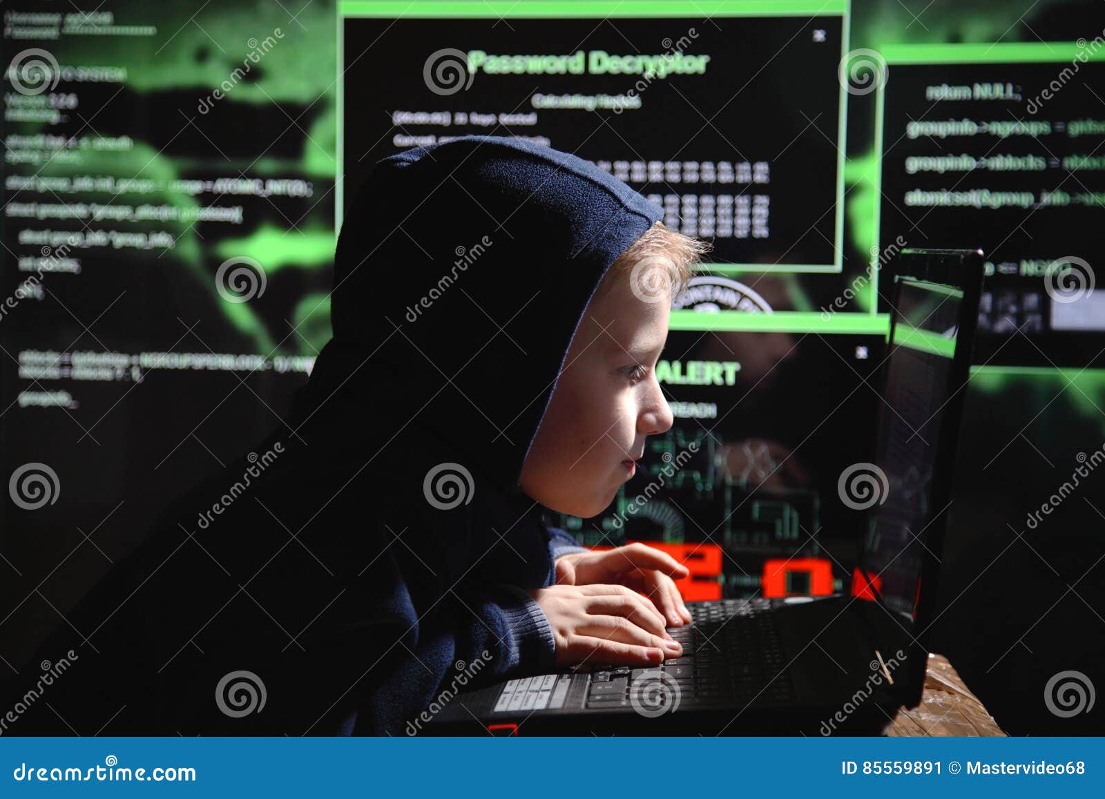 Young Schoolboy Prodigy - a Hacker. Gifted Student Enters into the ...