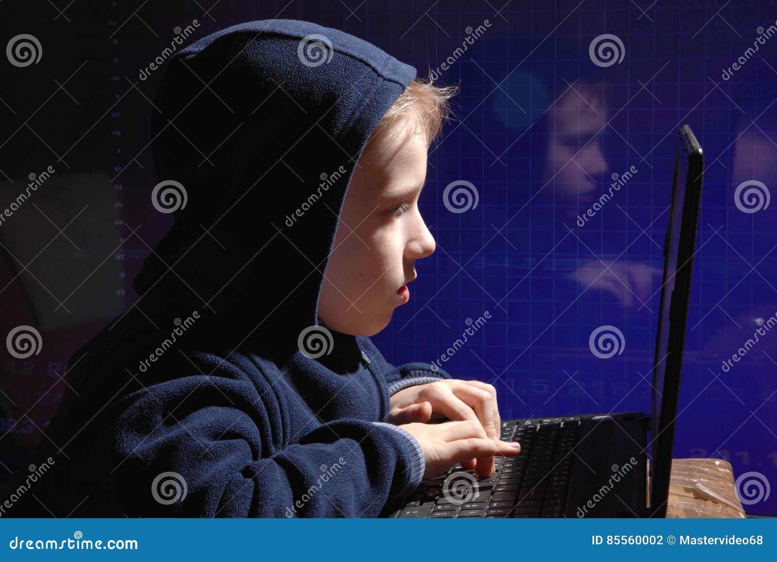 Young Schoolboy Prodigy - a Hacker. Gifted Student Enters into the ...