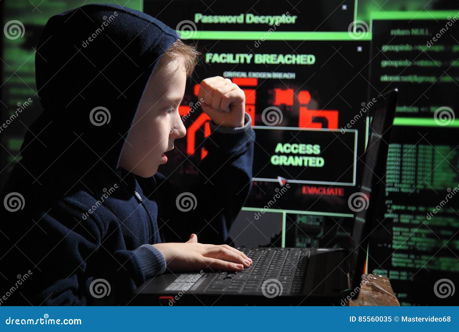 Young Schoolboy Prodigy - a Hacker. Gifted Student Enters into the ...