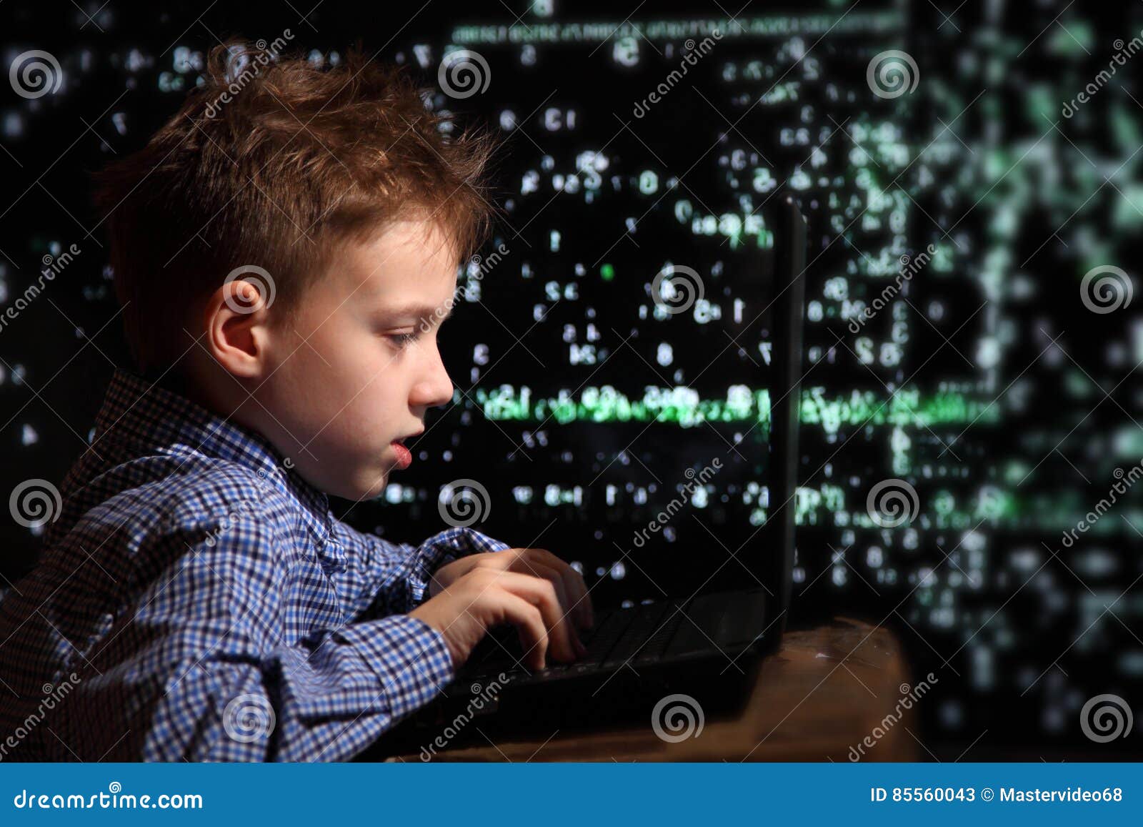 Young Schoolboy Prodigy - a Hacker. Gifted Student Enters into the ...