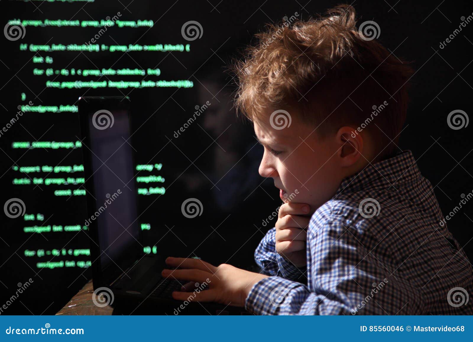 Young Schoolboy Prodigy - a Hacker. Gifted Student Enters into the ...