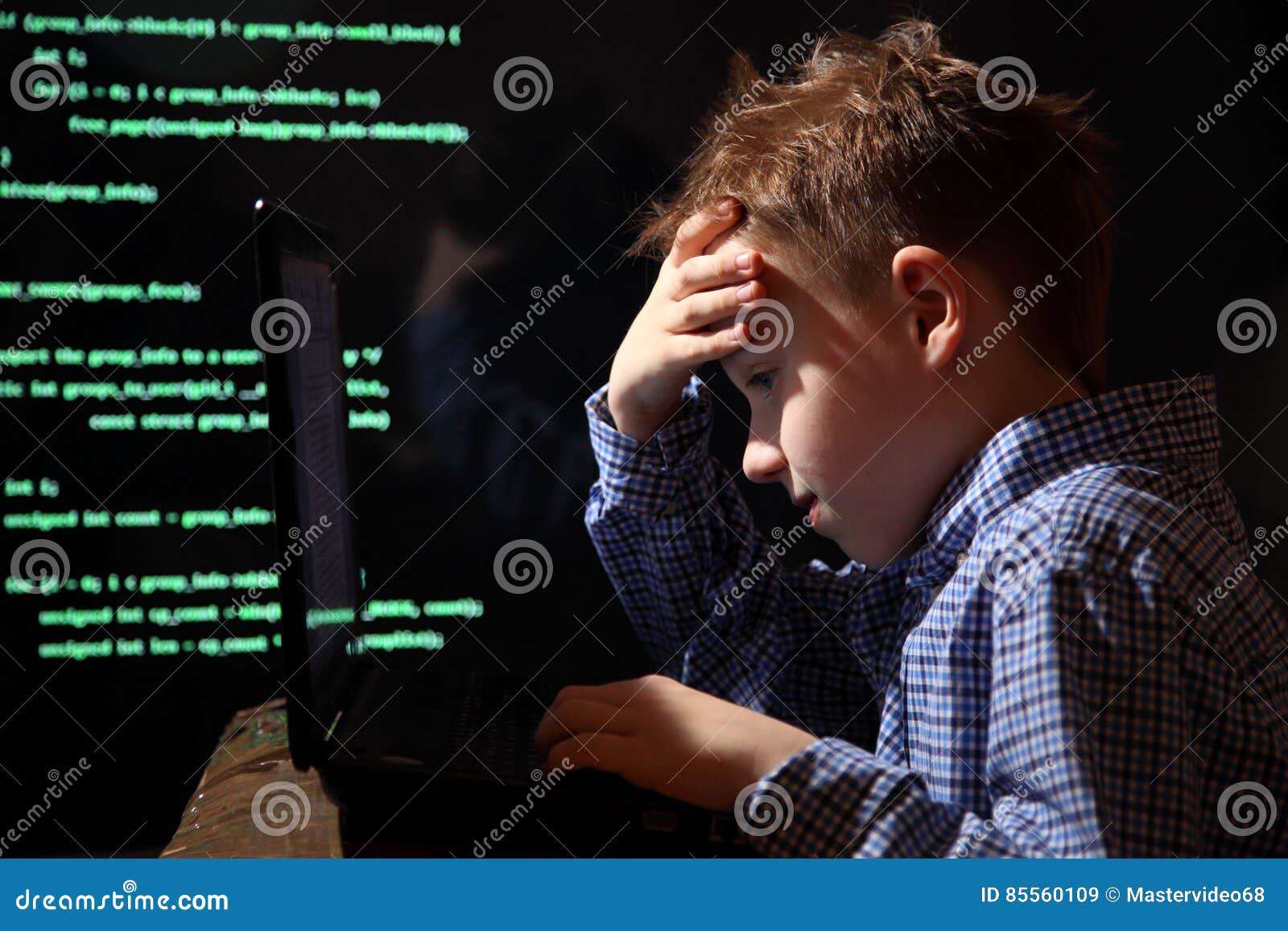 Young Schoolboy Prodigy - a Hacker. Gifted Student Enters into the ...