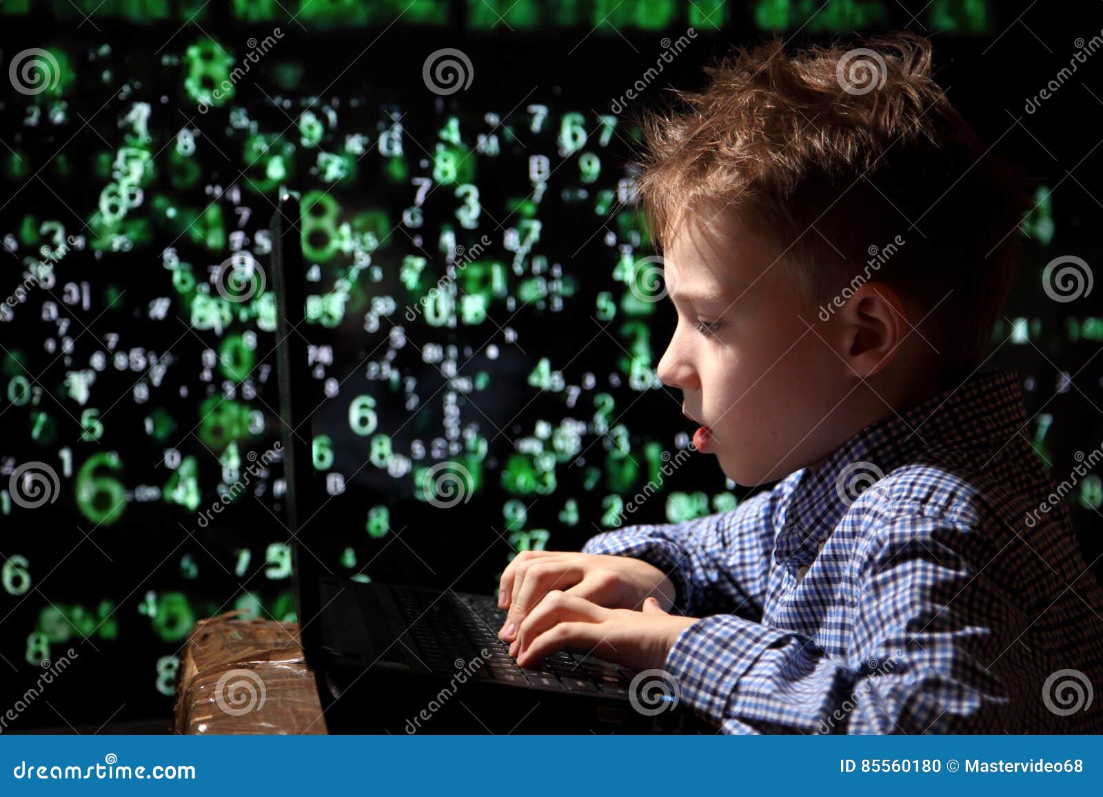 Young Schoolboy Prodigy - a Hacker. Gifted Student Enters into the ...