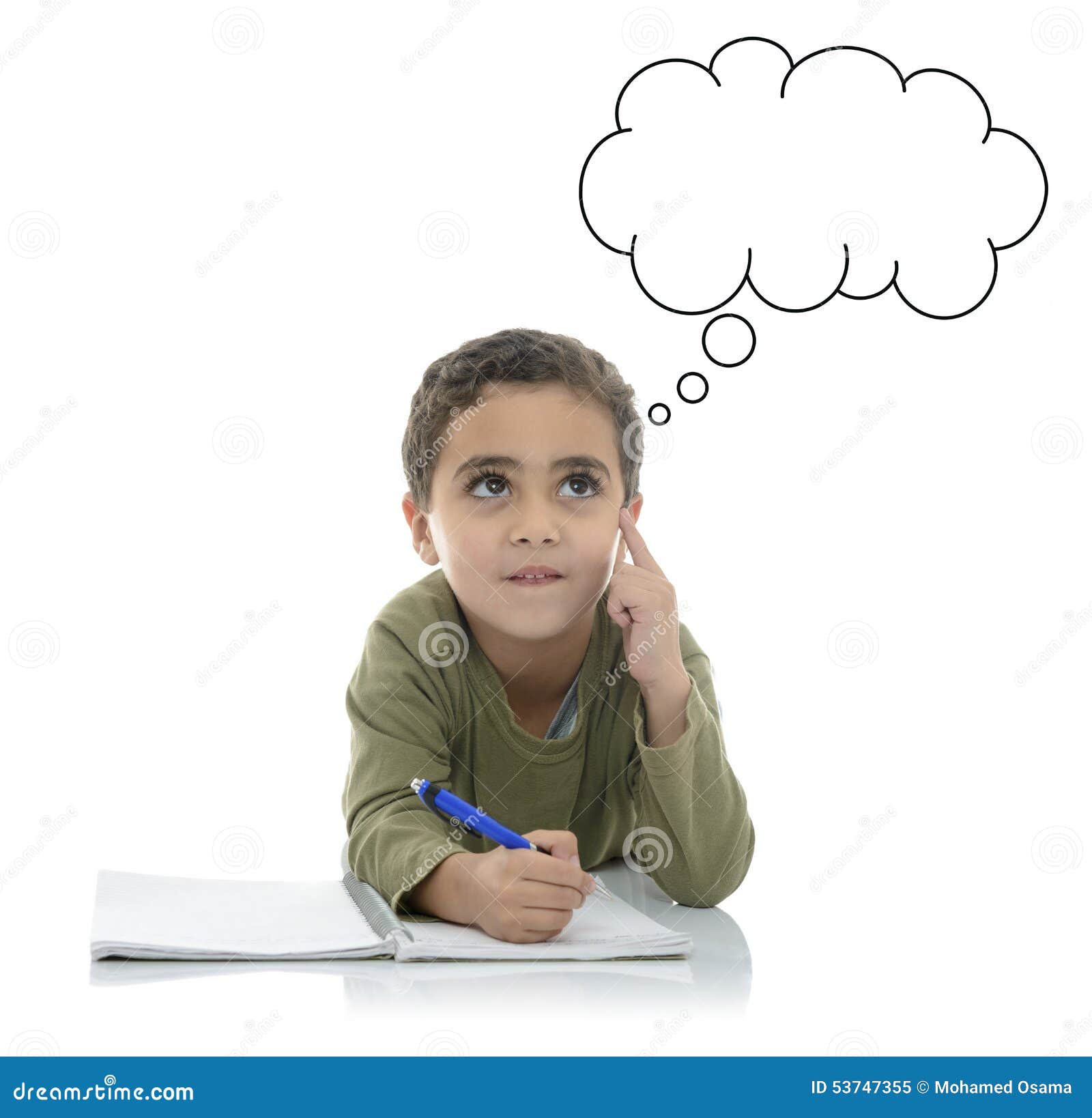 Young Schoolboy Thinking for Answer Stock Image - Image of confused ...