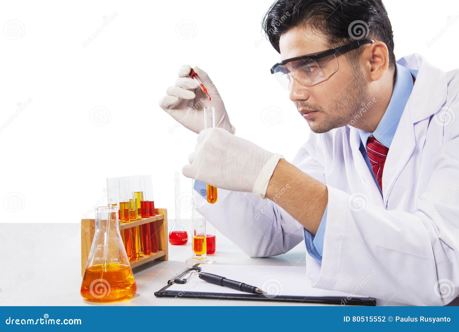 Young Scientist Analyzing His Experiment Stock Photo - Image of ...