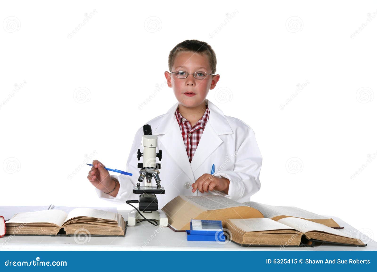 Young Scientist Consulting His Manuals Stock Image - Image of portrait ...