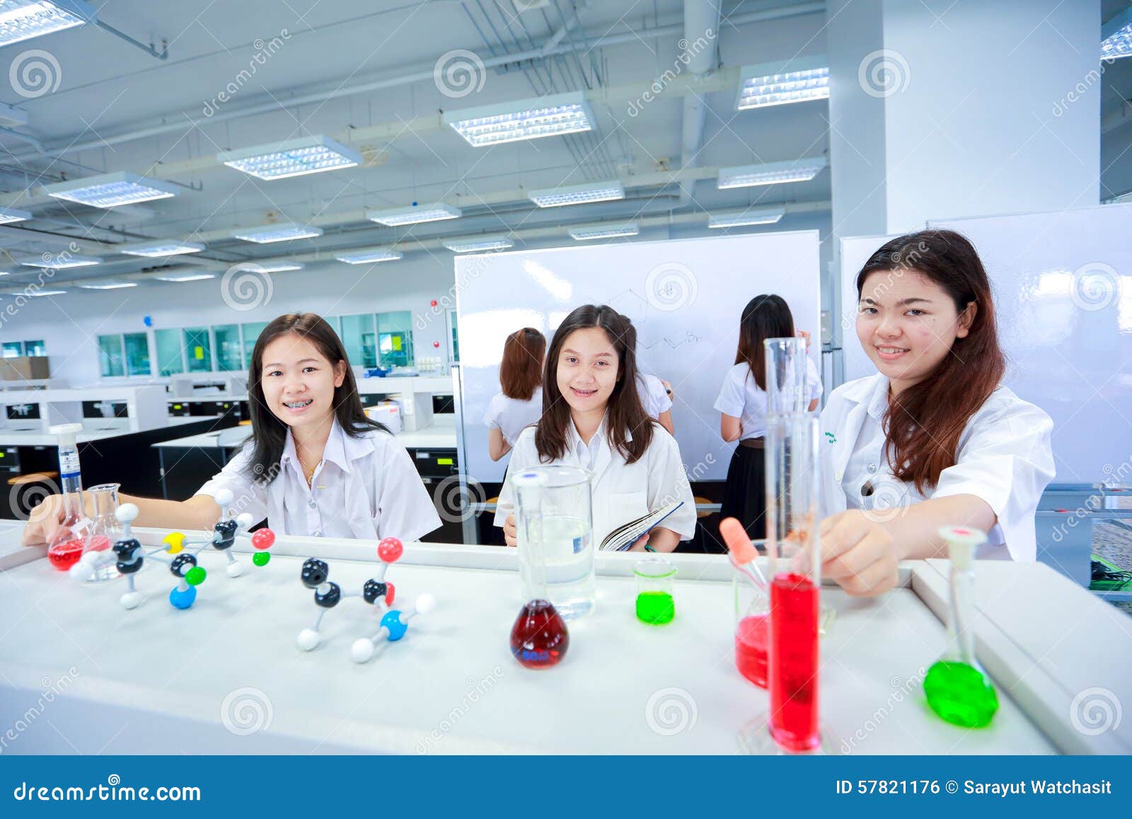 Young Scientist Girl in Laboratory Stock Photo - Image of chemistry ...