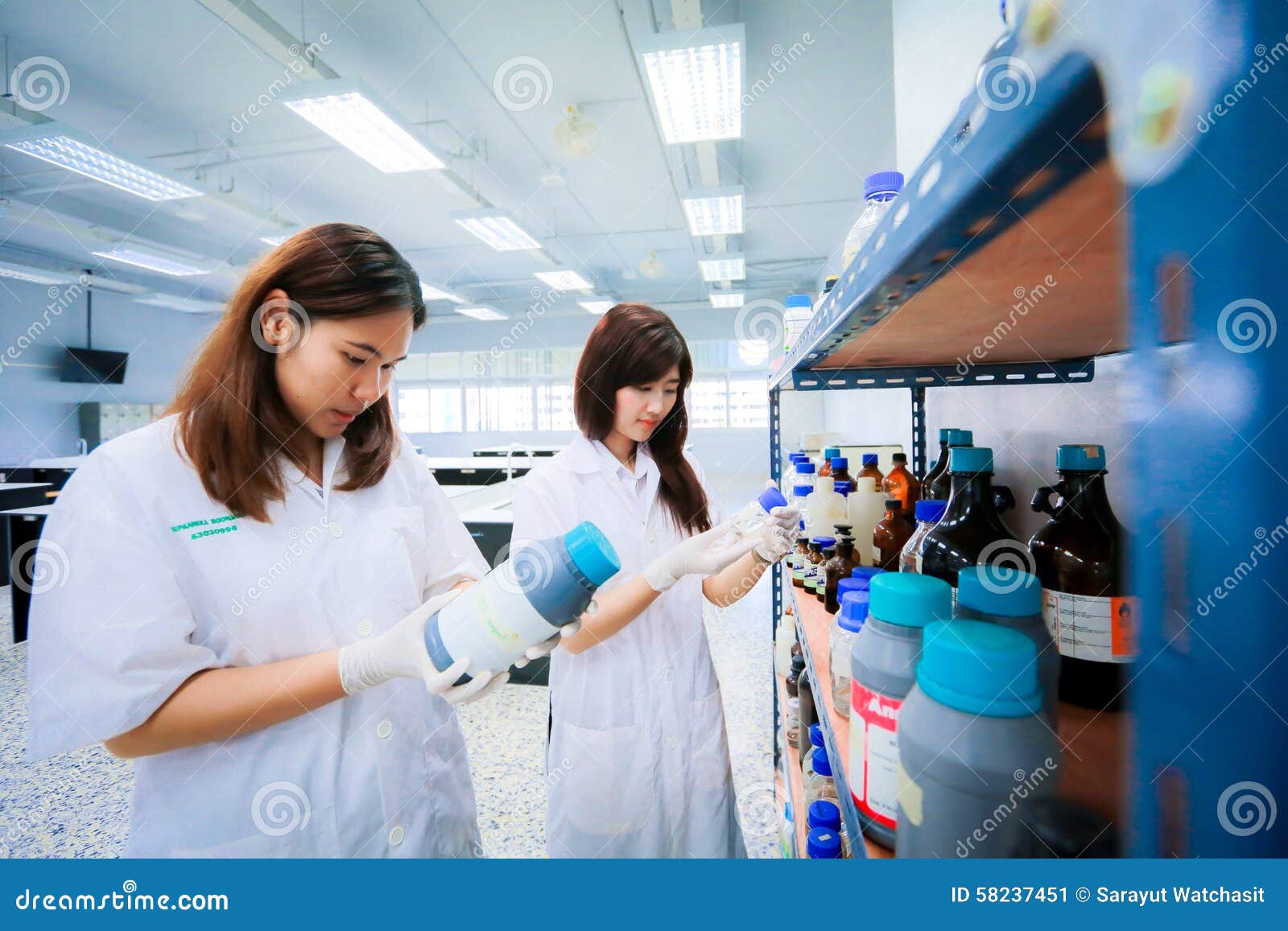 Young Scientist Girl in Laboratory Stock Image - Image of happy, asian ...