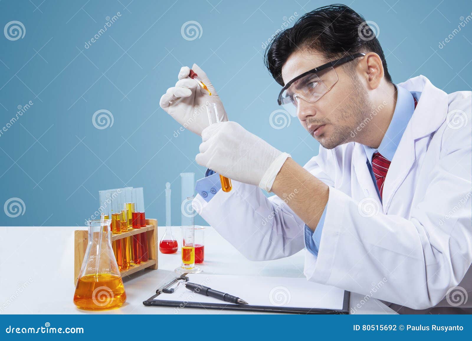 Young Scientist Observes His Research Stock Photo - Image of caucasian ...
