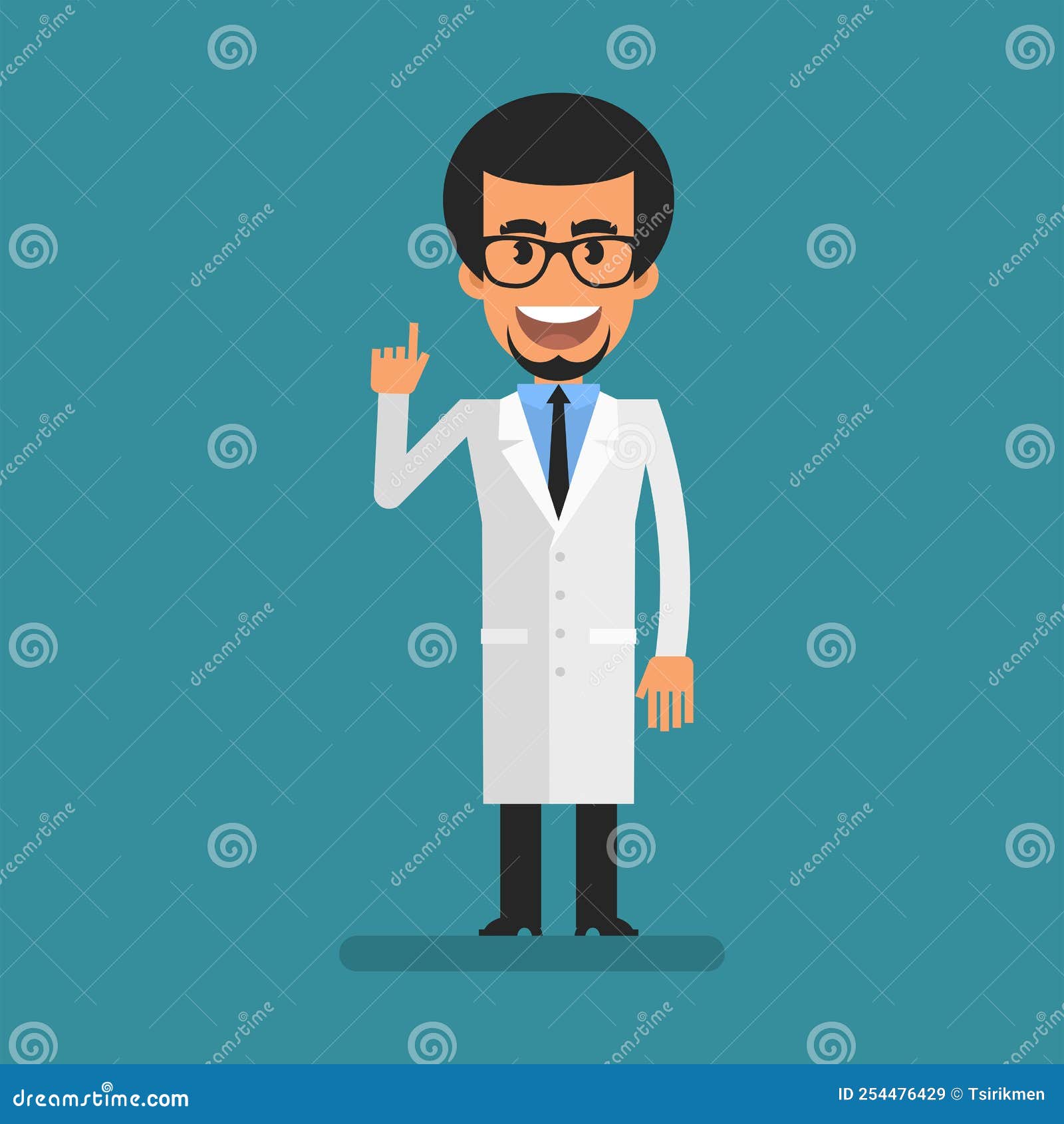 Young Scientist Pointing Finger Up Stock Vector - Illustration of ...