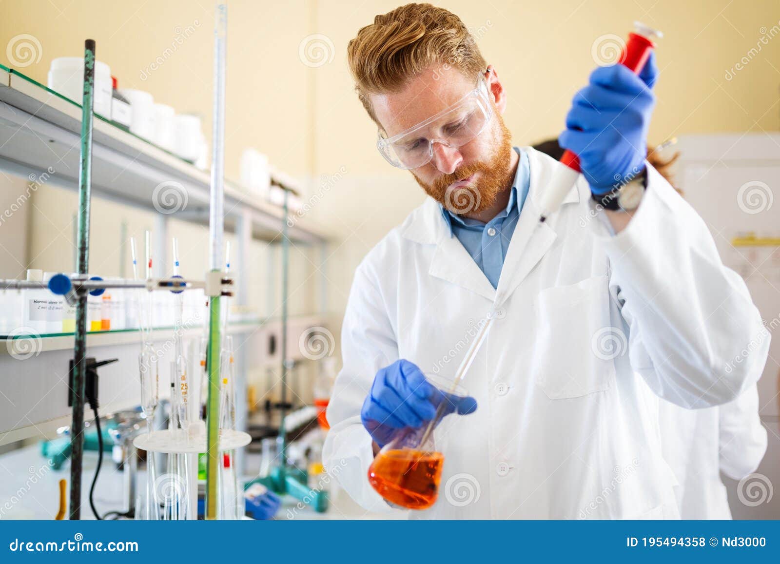Young Scientist Student Man Working at the Laboratory Stock Photo ...