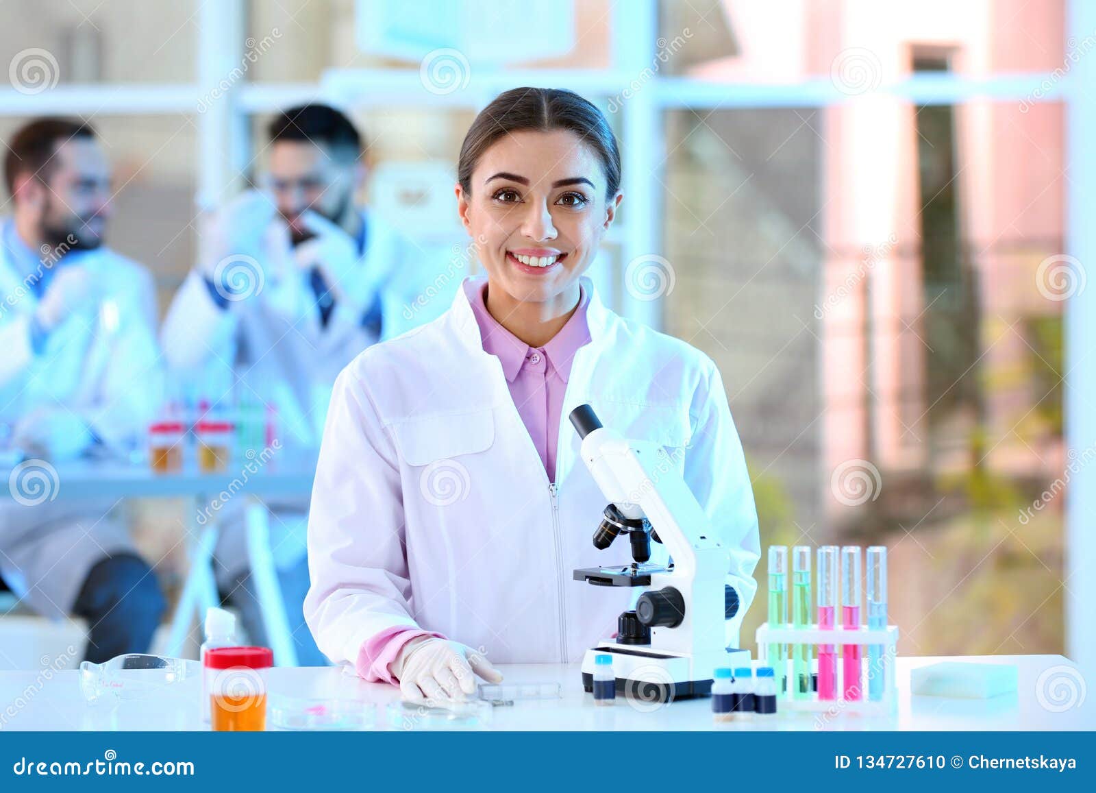 Young Scientist Working in Laboratory Stock Photo - Image of chemist ...