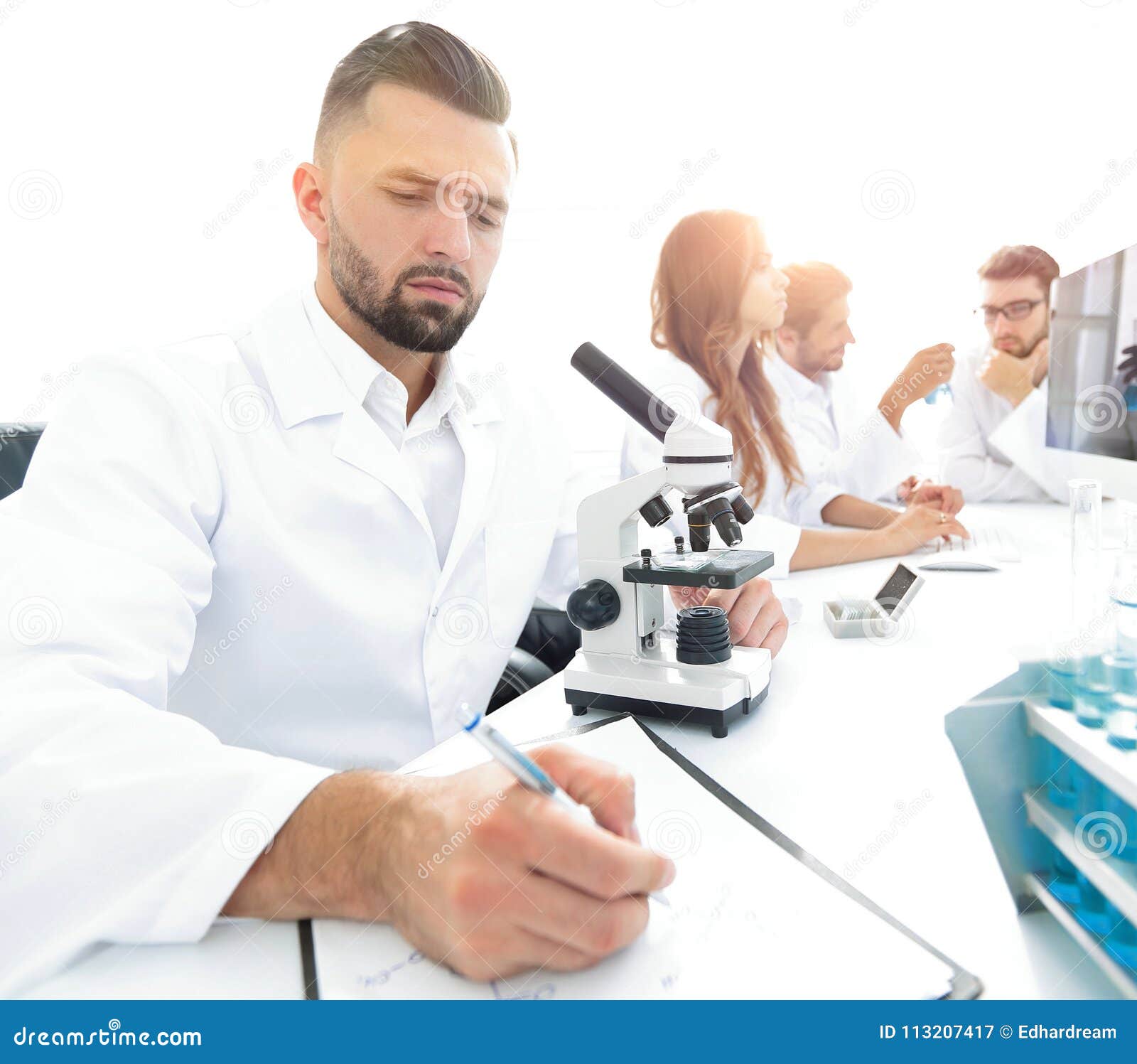 Young Scientist Works in the Lab. Stock Image - Image of beaker ...