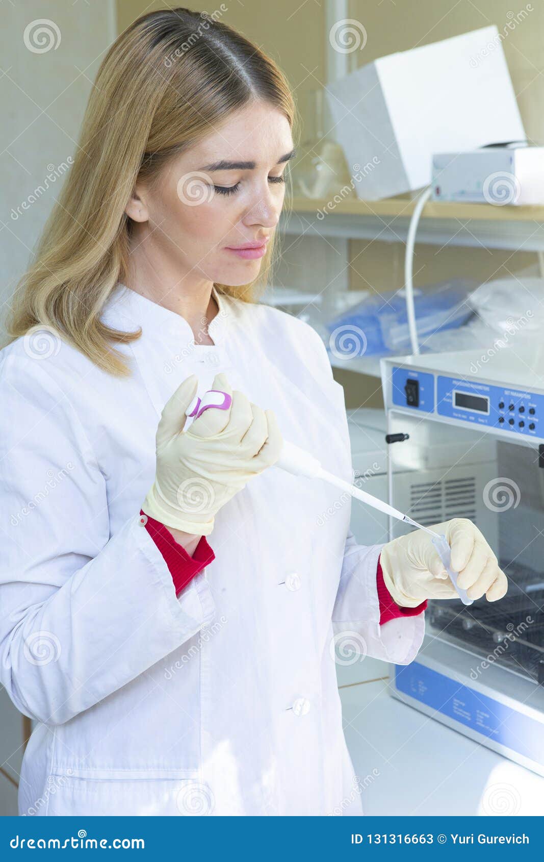 Young Scientist Works in Modern Biological Lab Stock Image - Image of ...