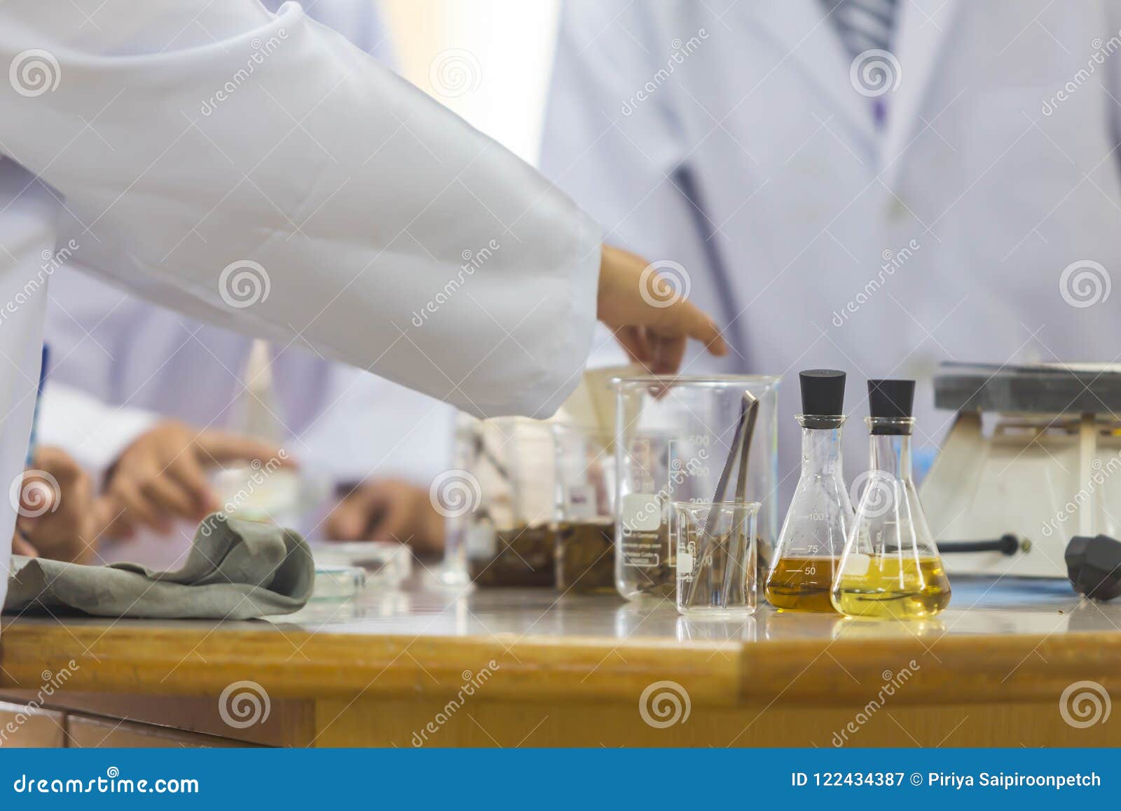 Scientists In Biotech Lab With Pipette And Sample Dish Royalty-Free ...