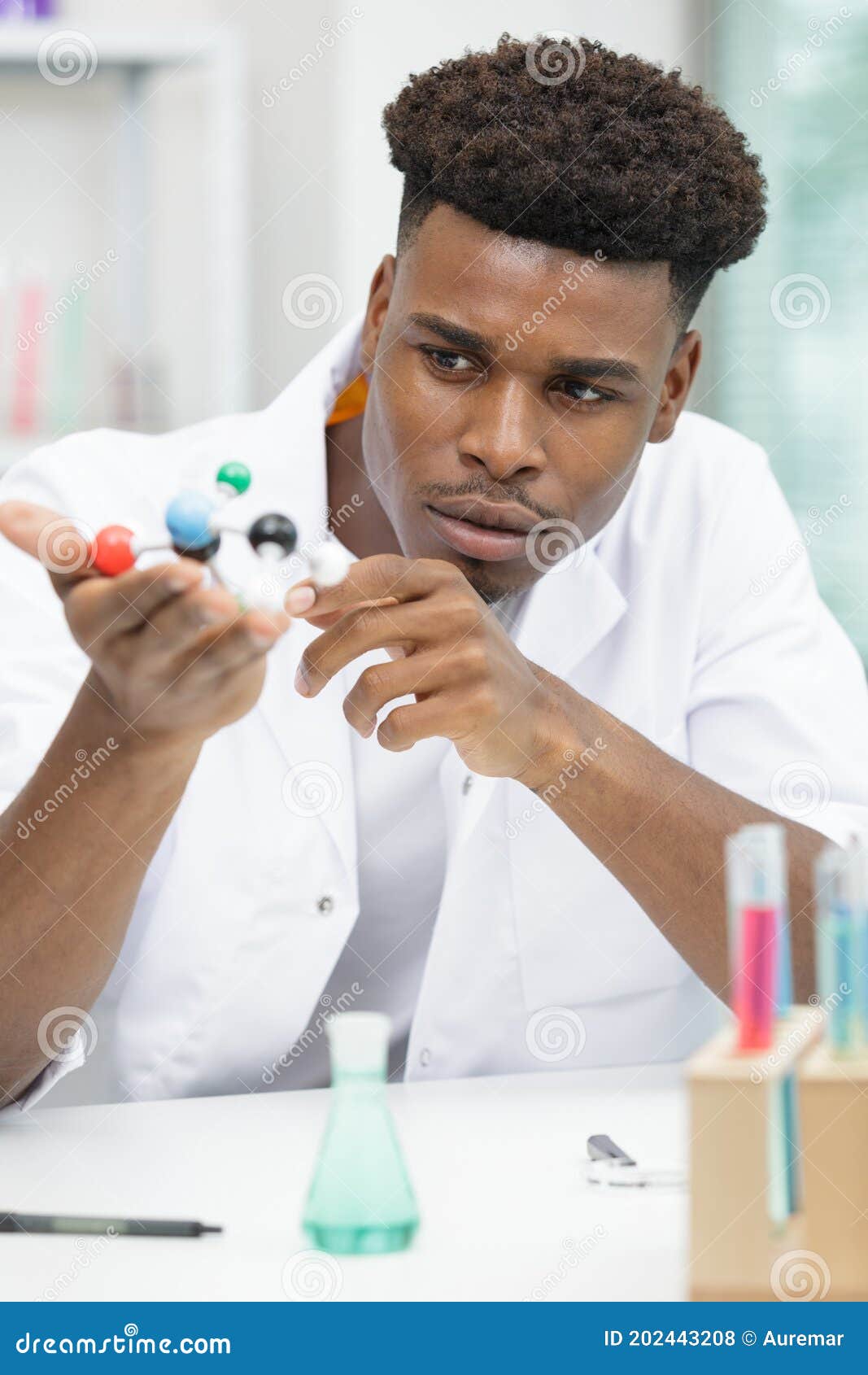 Young Scientists Studying Dna Models Stock Photo - Image of happy ...