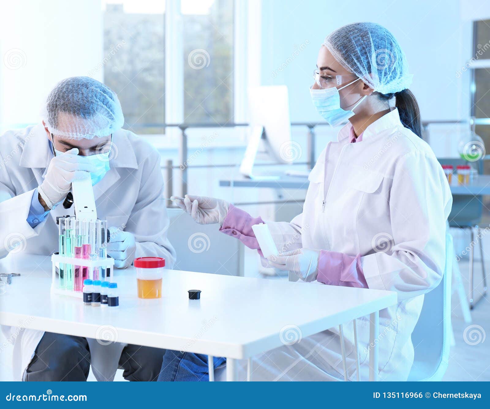 Young Scientists Working in Laboratory. Stock Photo - Image of medicine ...