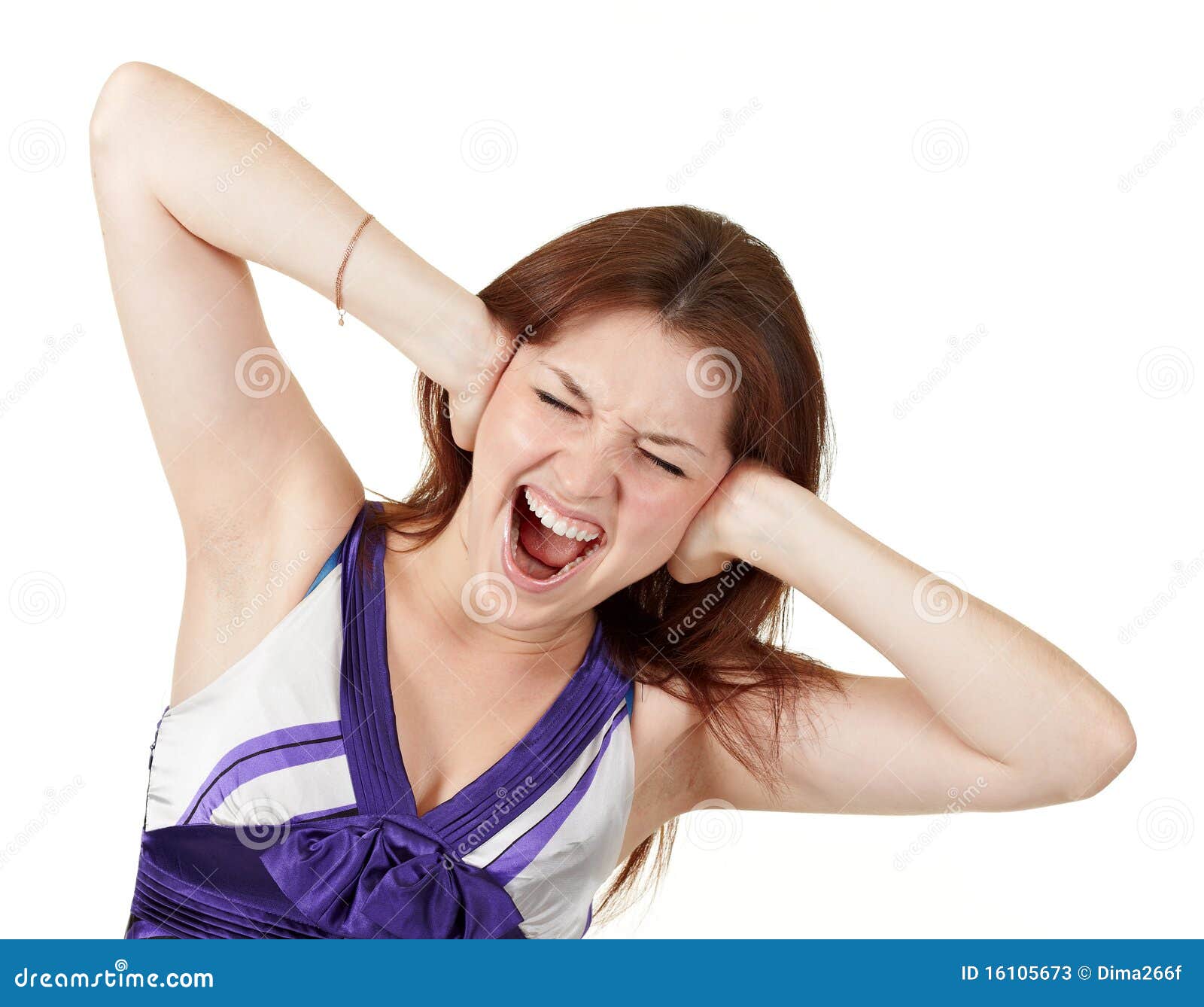 Young Screaming Girl Holding Her Head Royalty-Free Stock Photography ...