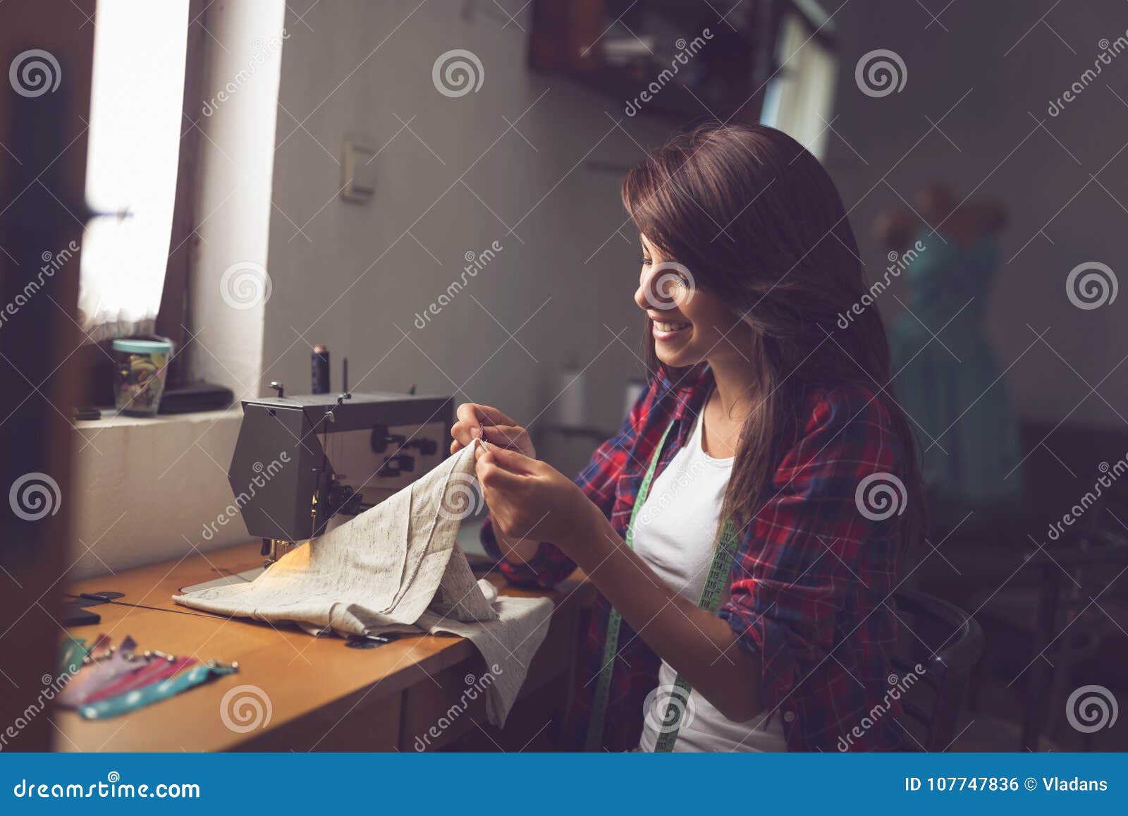 Sewing manually stock photo. Image of atelier, industry - 107747836