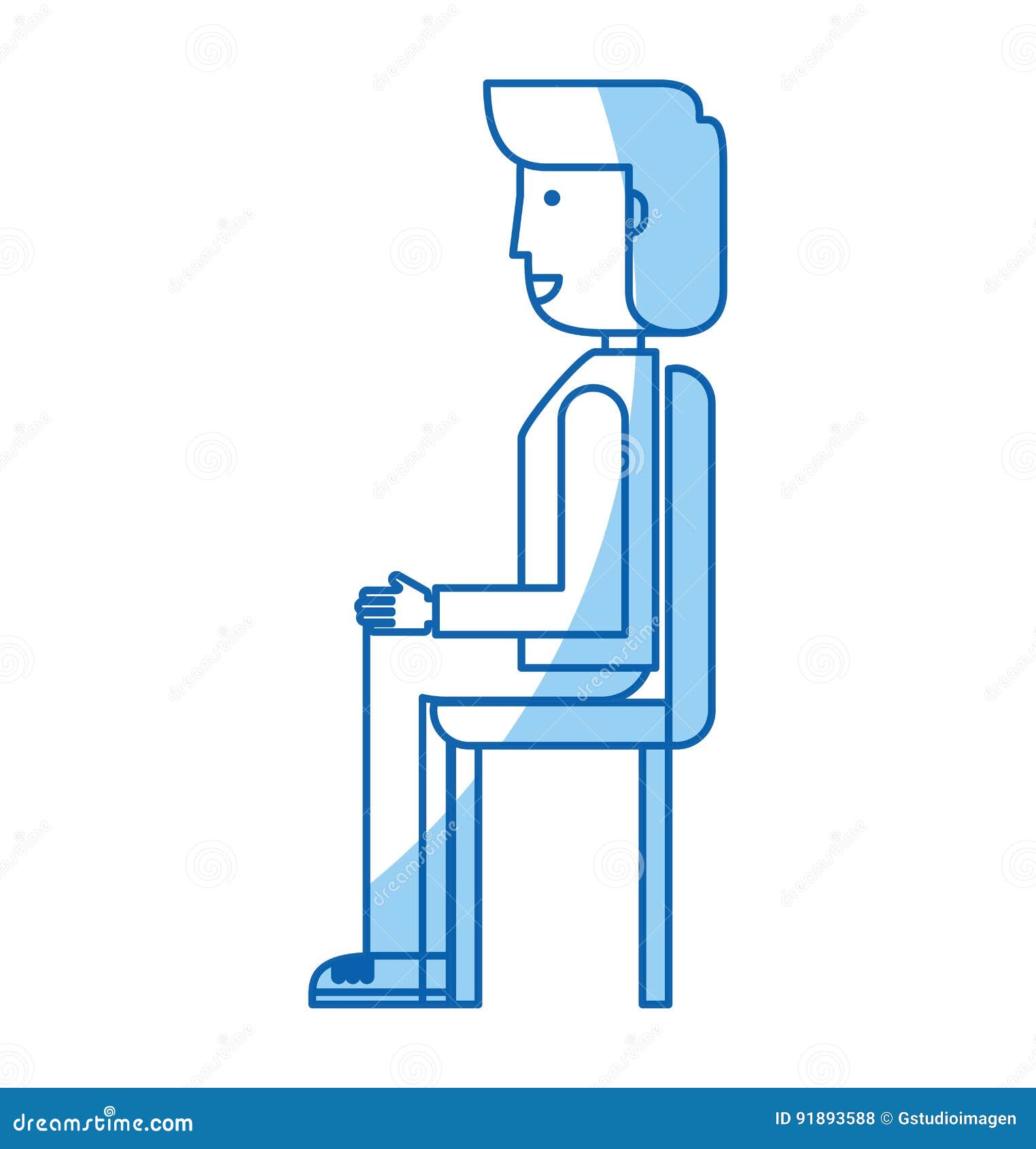 Young Seated Man Avatar Character Stock Vector - Illustration of icon ...