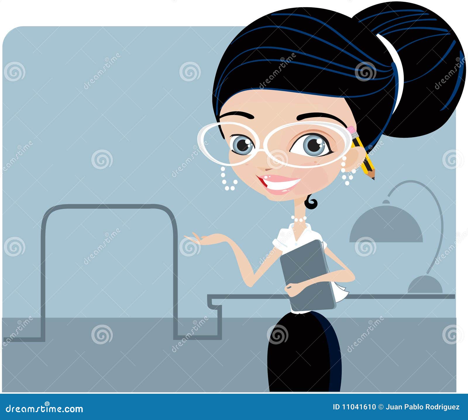 Young secretary stock vector. Illustration of smile, chair - 11041610