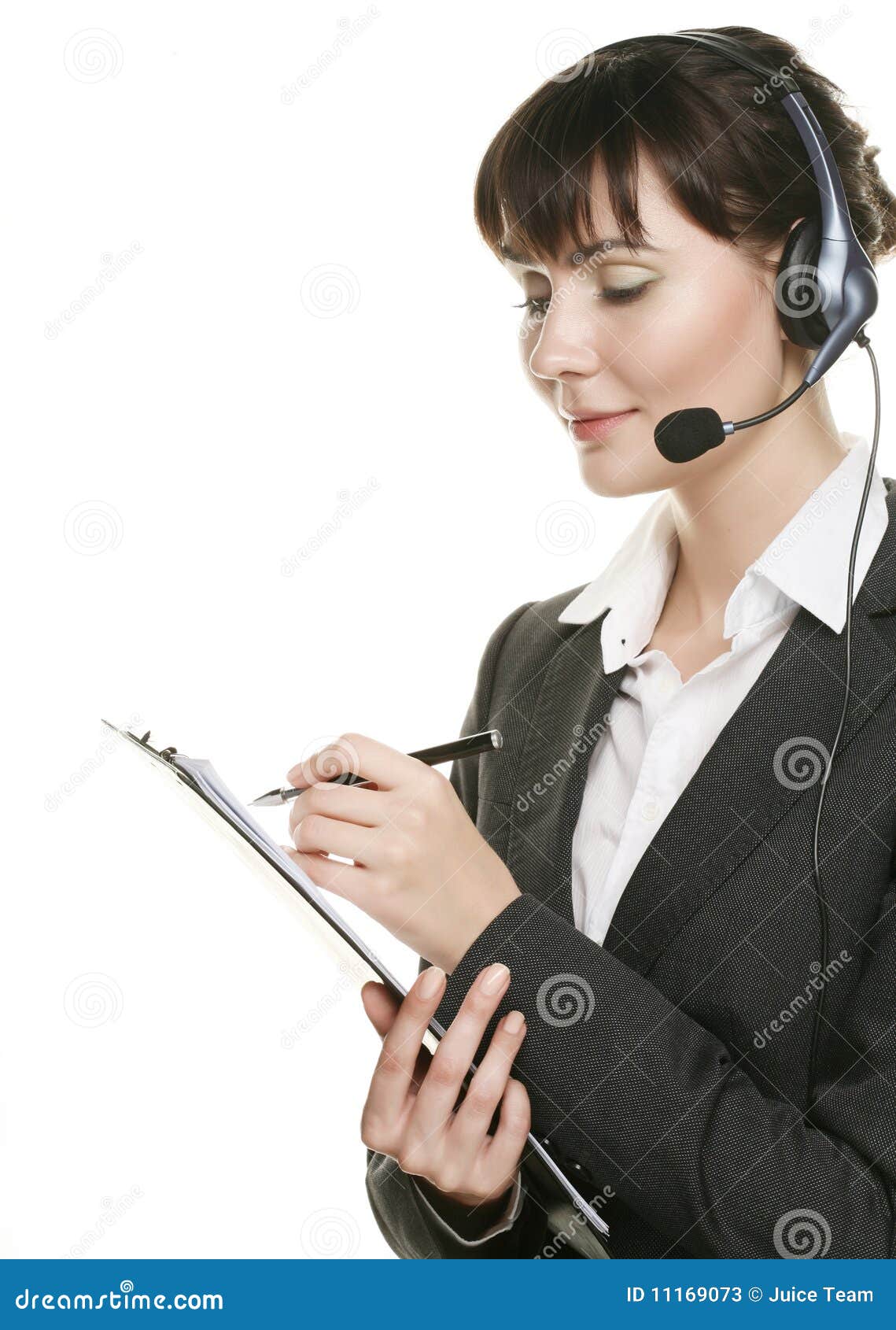 Young Secretary Taking Notes Stock Image - Image of isolated, model ...