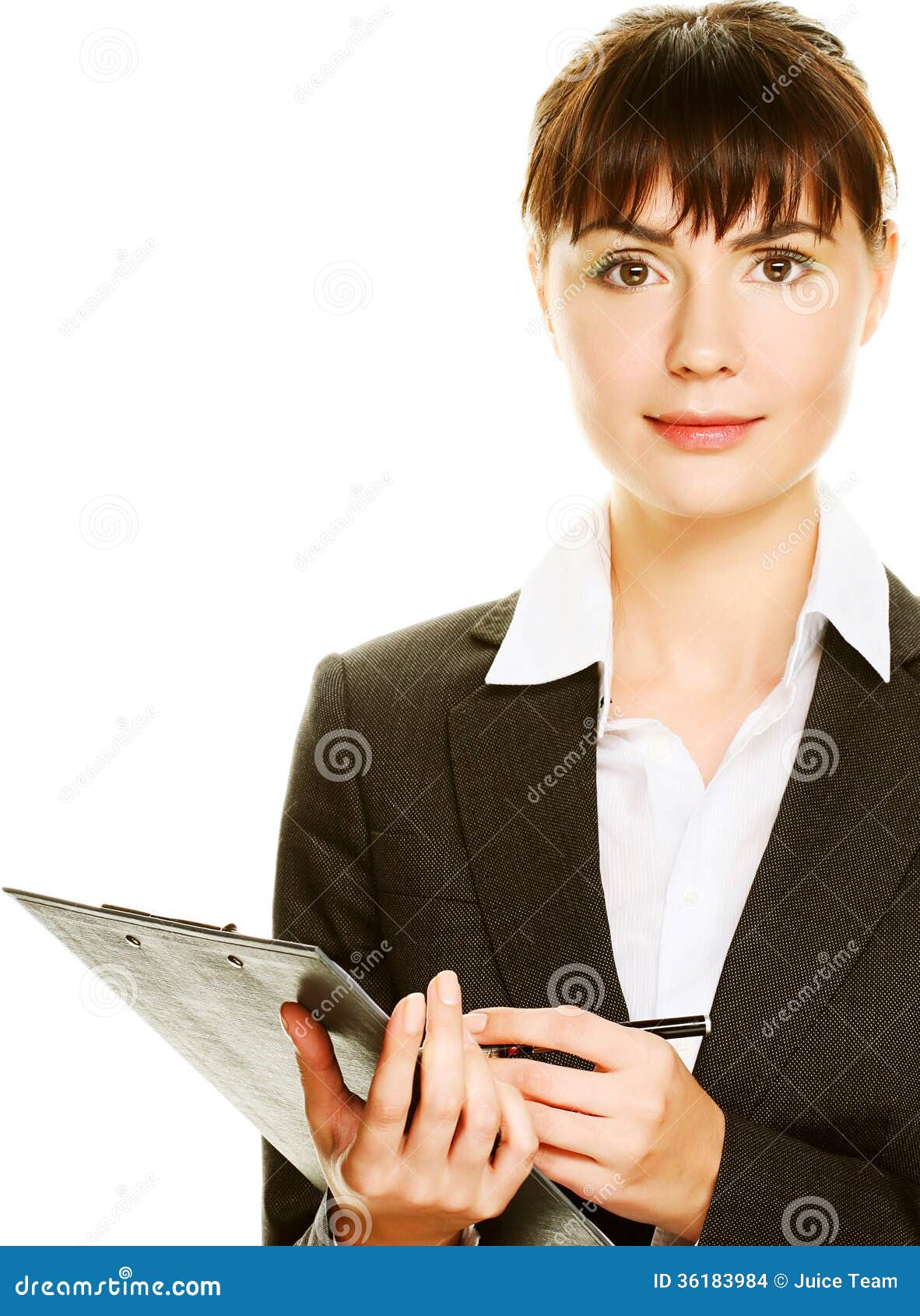 Young Secretary Taking Notes Stock Photo - Image of american, isolated ...